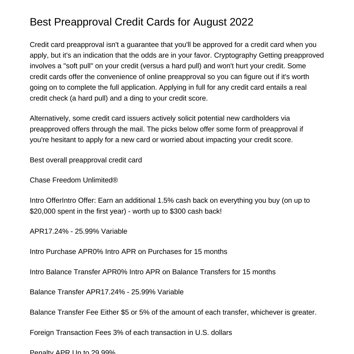 Best Preapproval Credit Cards for August 2022quyus.pdf.pdf | DocDroid