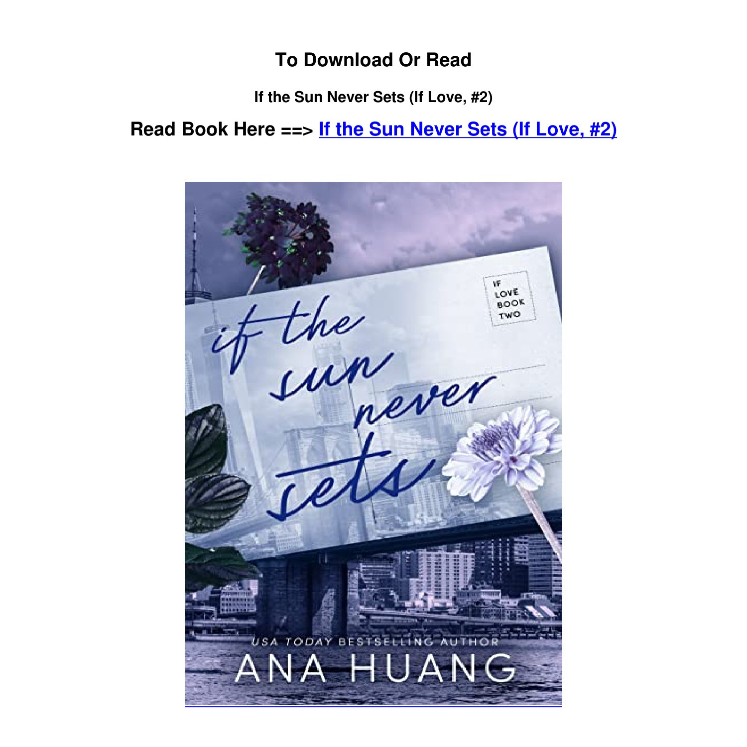 PDF Download If the Sun Never Sets If Love 2 By Ana Huang.pdf | DocDroid