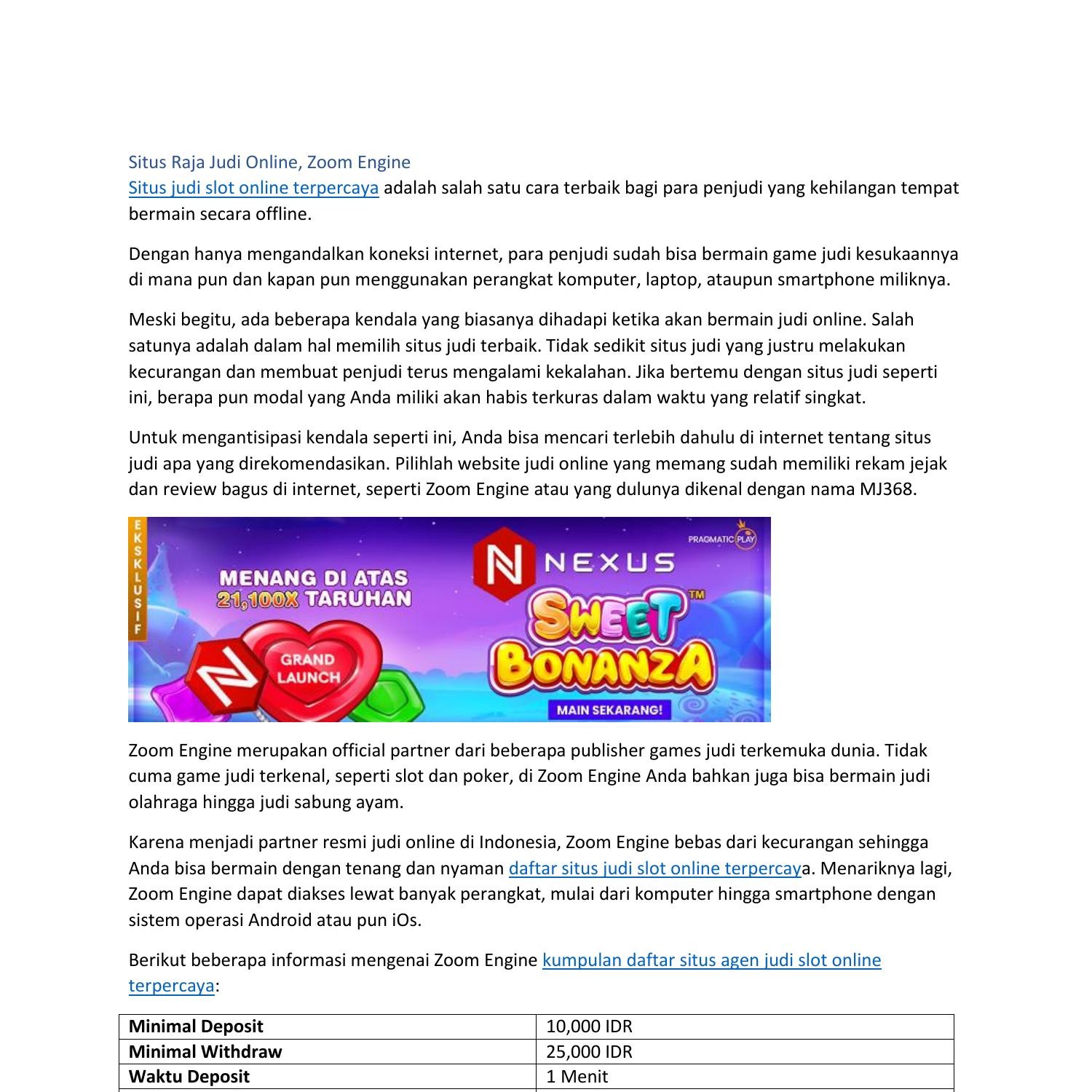 Zoom Engine Daftar 12 Provider Judi Slot Online Terbaik.pdf | DocDroid
