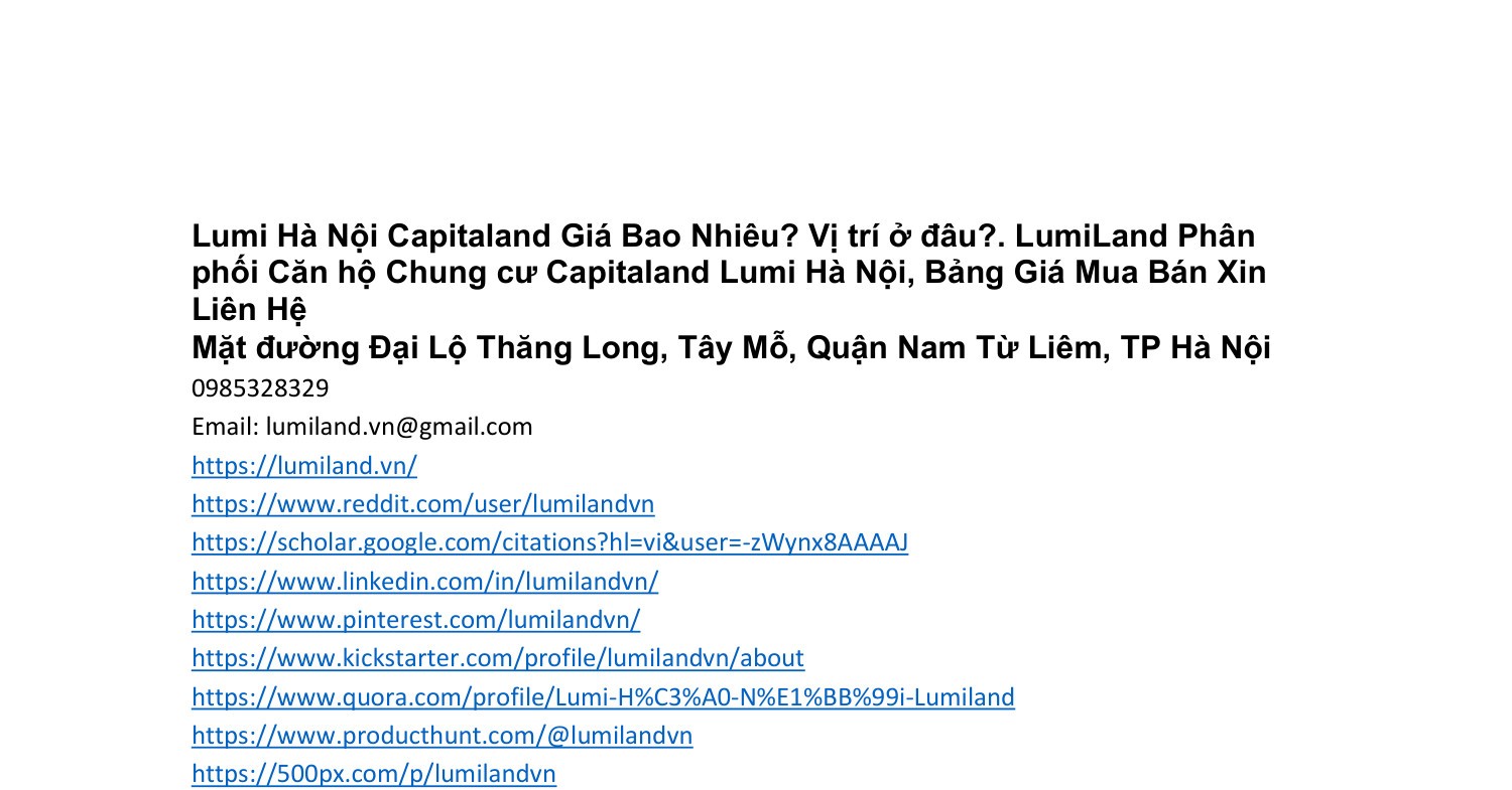 Lumi Hà Nội Capitaland Giá Bao Nhiêu.docx | DocDroid