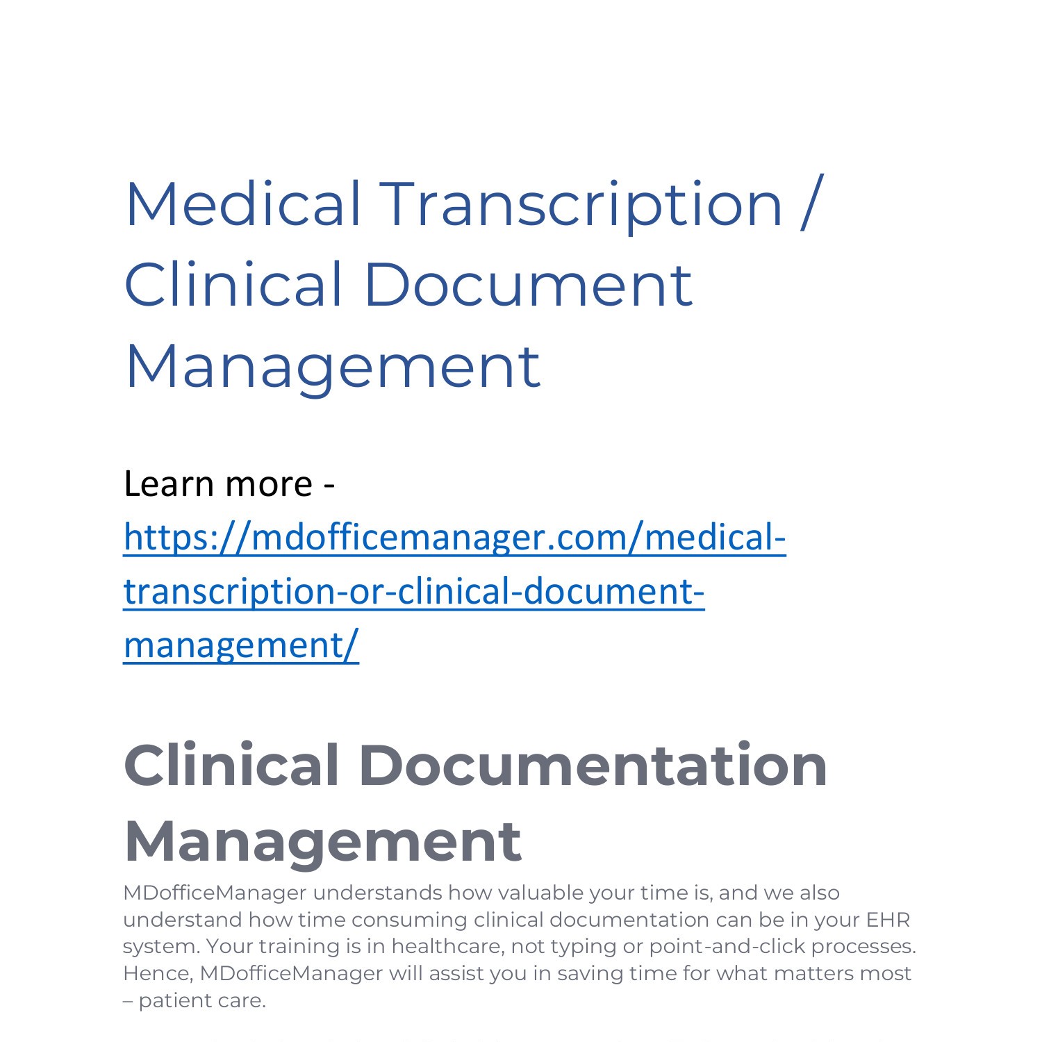 Medical Transcription Clinical Document Management.pdf | DocDroid