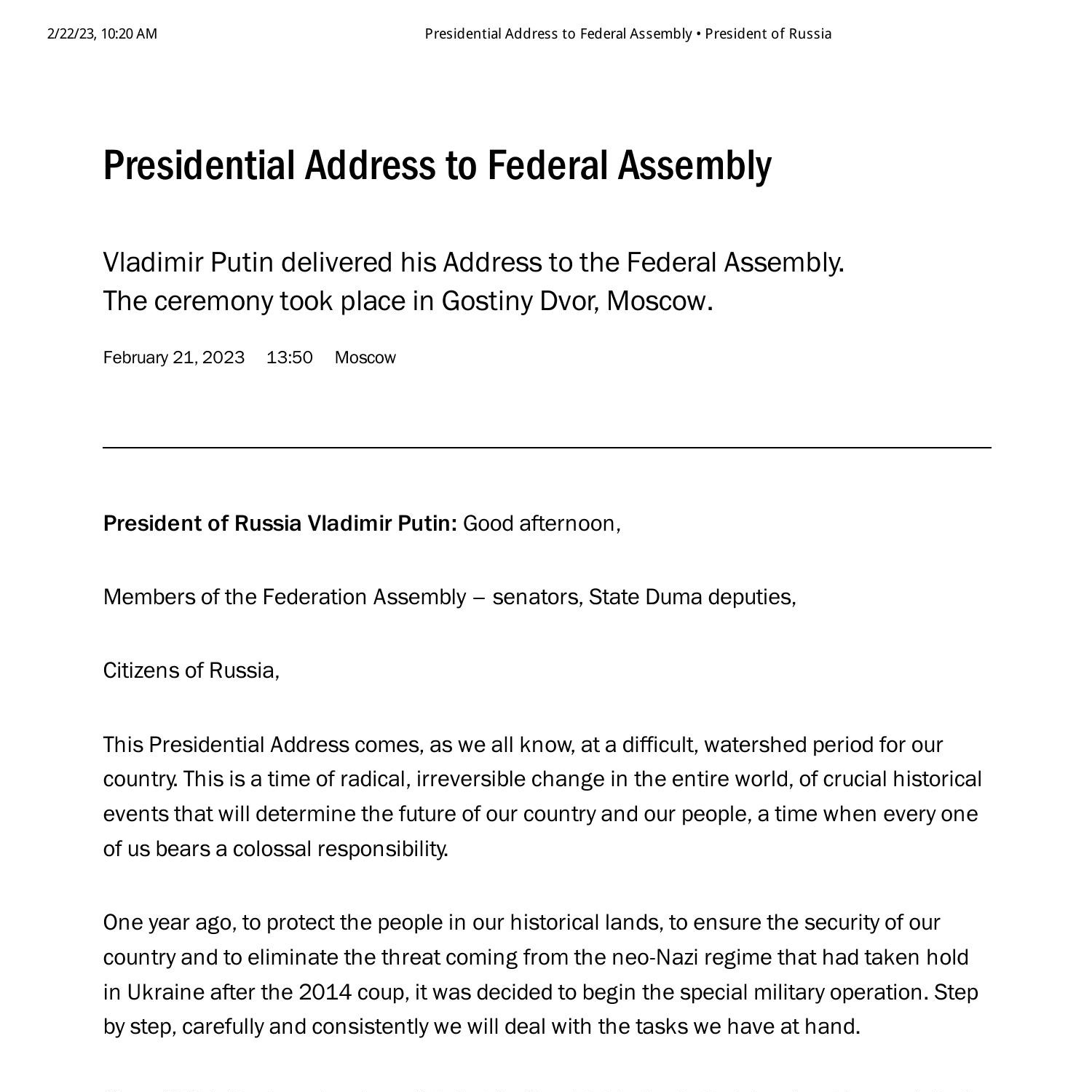 Presidential Address to Federal Assembly • President.pdf | DocDroid