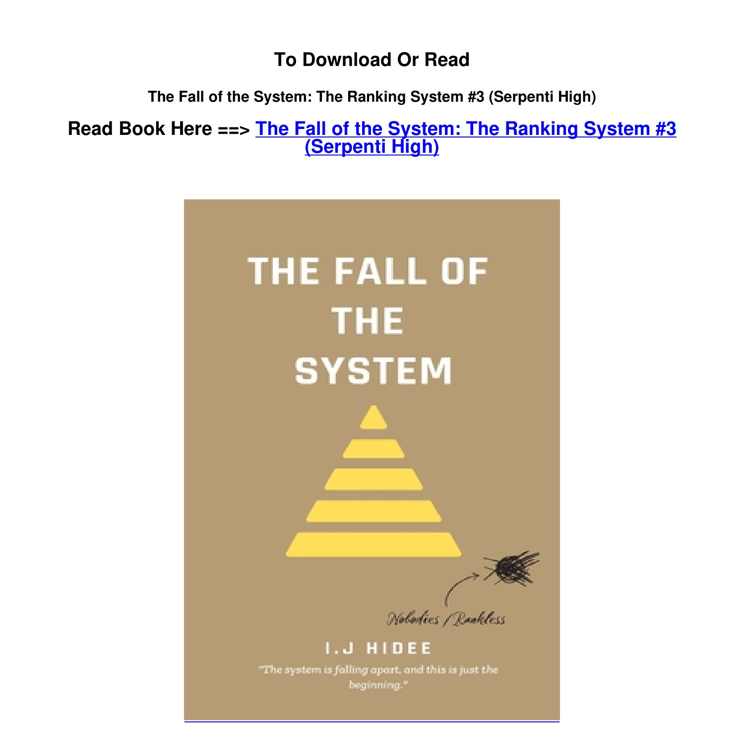 pdf download The Fall of the System The Ranking System 3 Serpenti High by .pdf | DocDroid