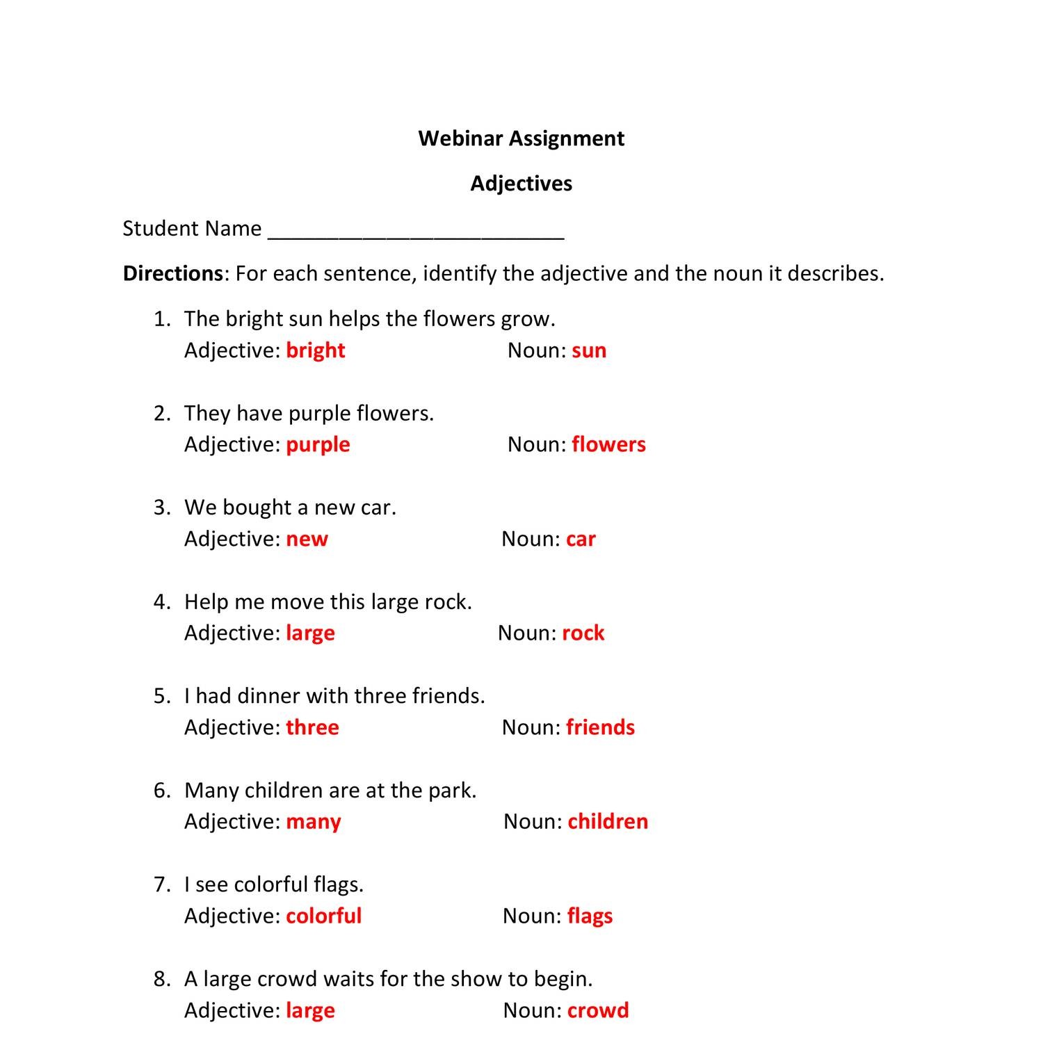 Webinar Adjectives Assignment Answers.docx | DocDroid