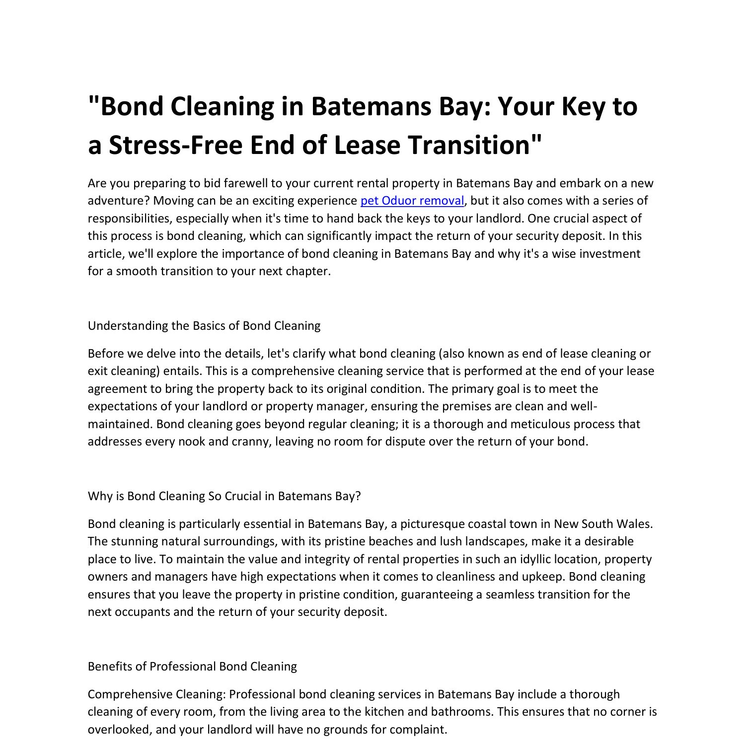 Bond Cleaning in Batemans Bay Your Key to a Stress-Free End of Lease ...