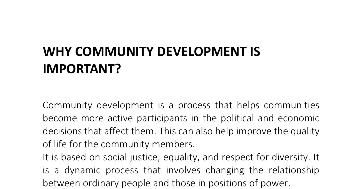 WHY COMMUNITY DEVELOPMENT IS IMPORTANT.pdf | DocDroid