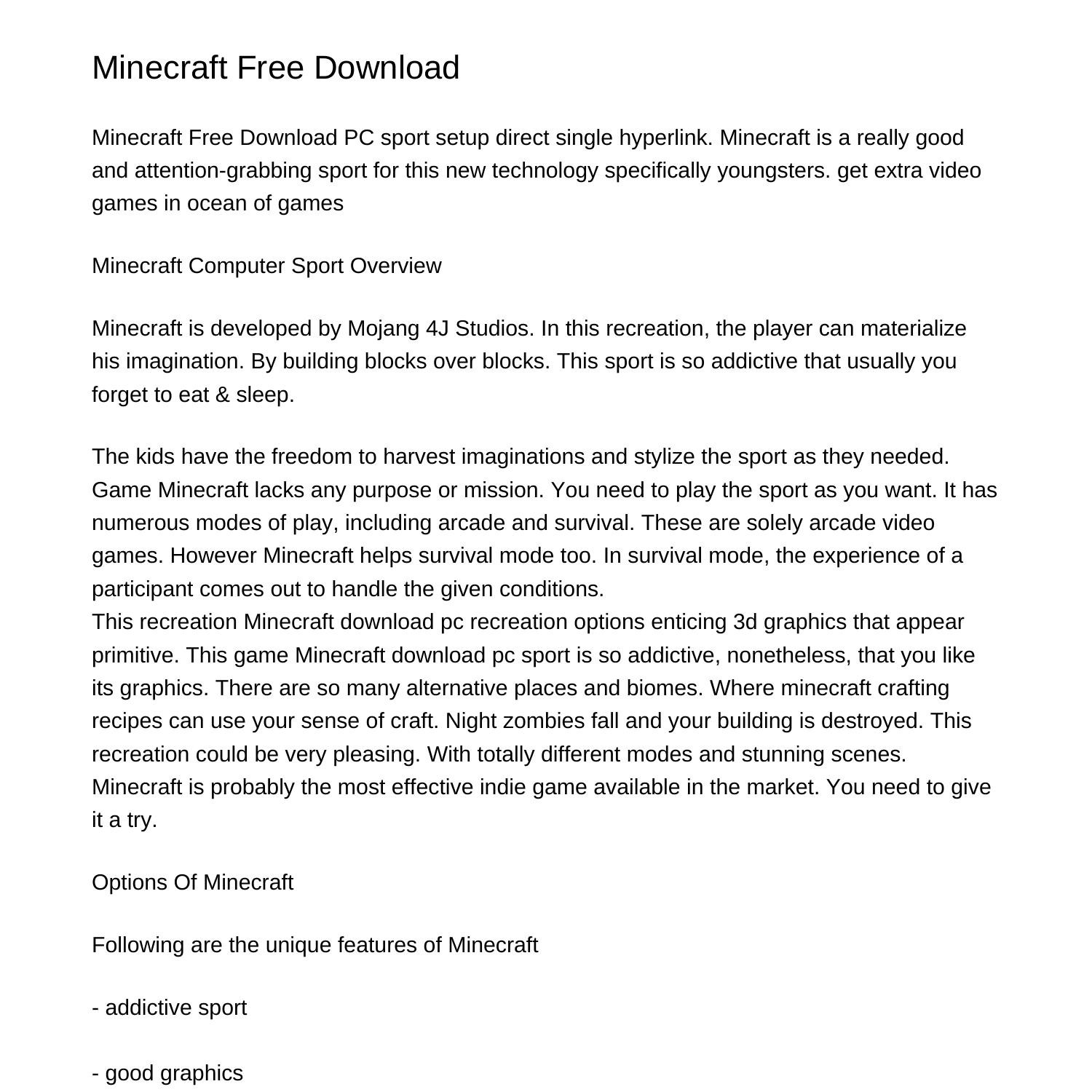Minecraft Free Downloadzndzq.pdf.pdf | DocDroid