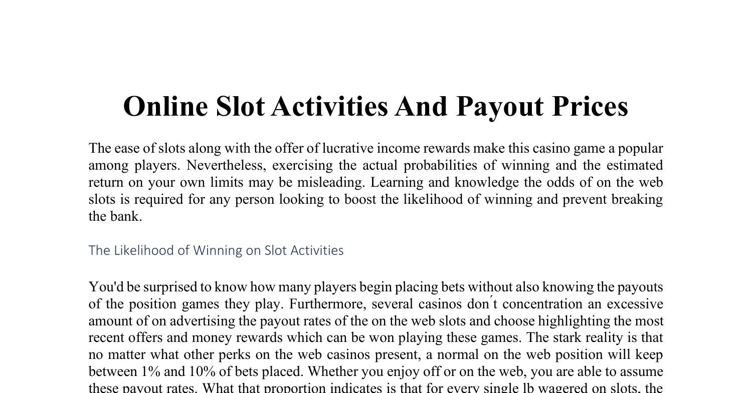 Online Slot Activities And Payout Prices-dikonversi.pdf | DocDroid