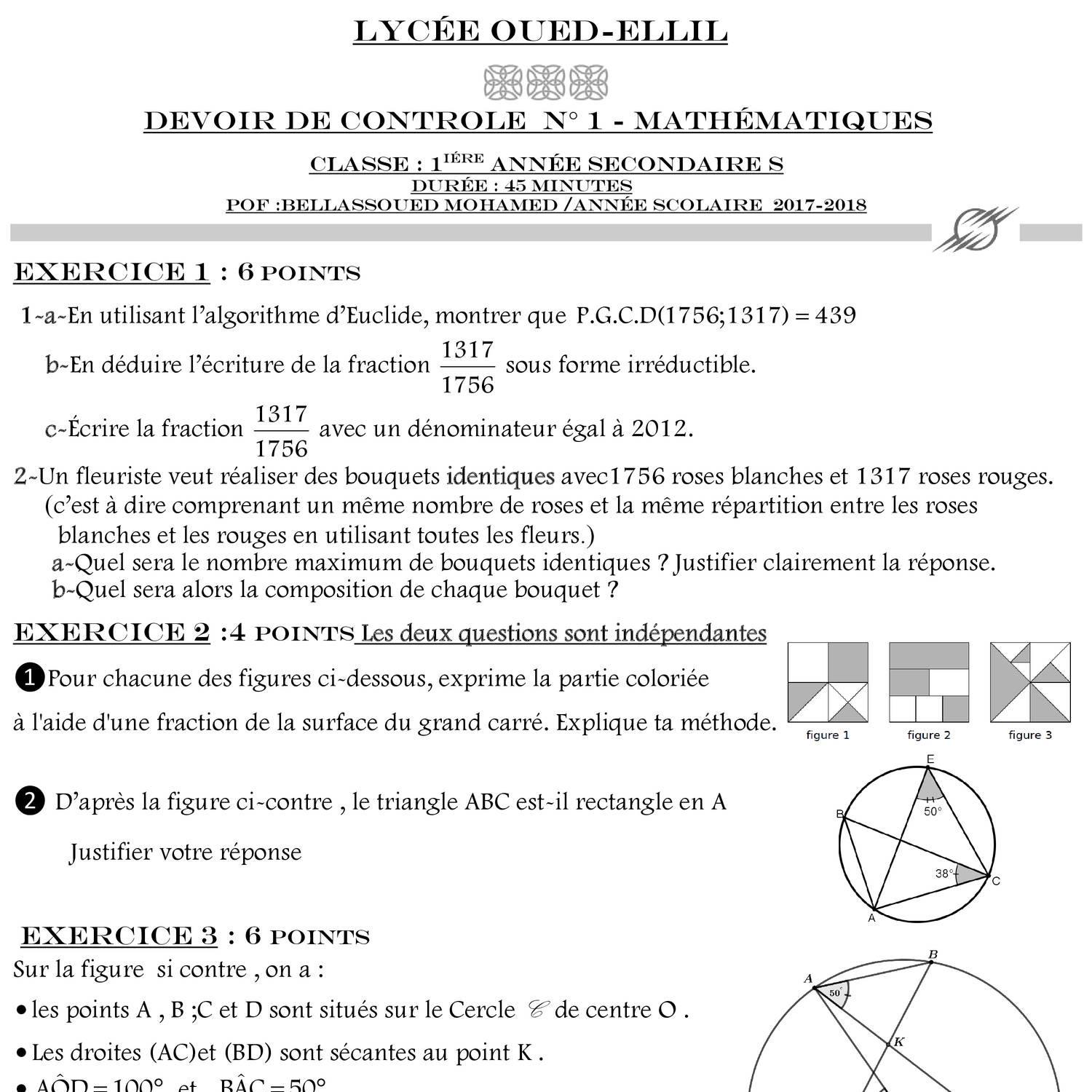 Devoir de Contrôle N°1 - Math - 1ère AS (2017-2018) Mr BELLASSOUED ...