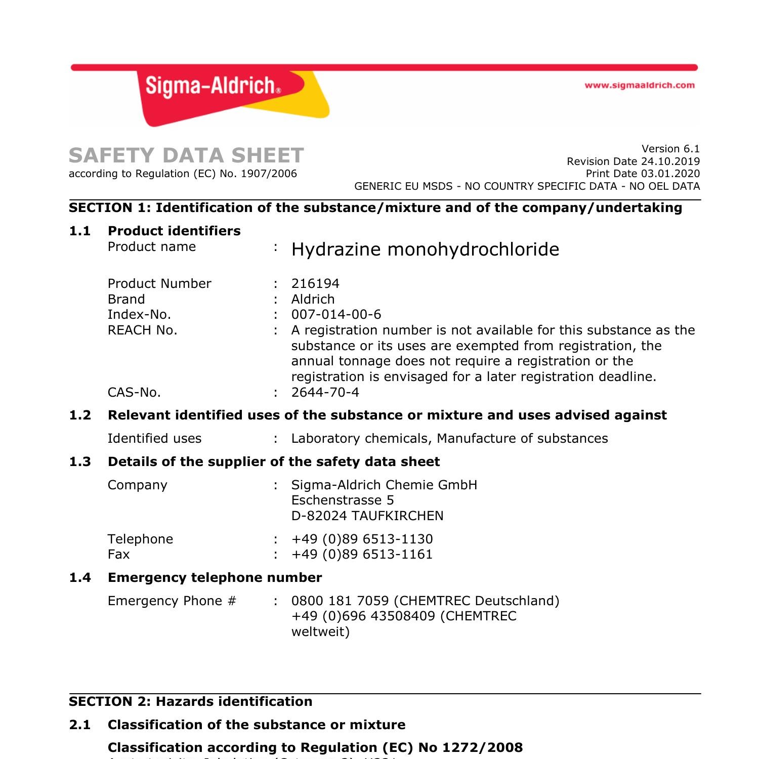Hydrazine hydrochloride SA.pdf | DocDroid