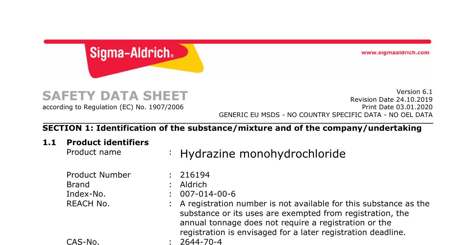 Hydrazine hydrochloride SA.pdf | DocDroid