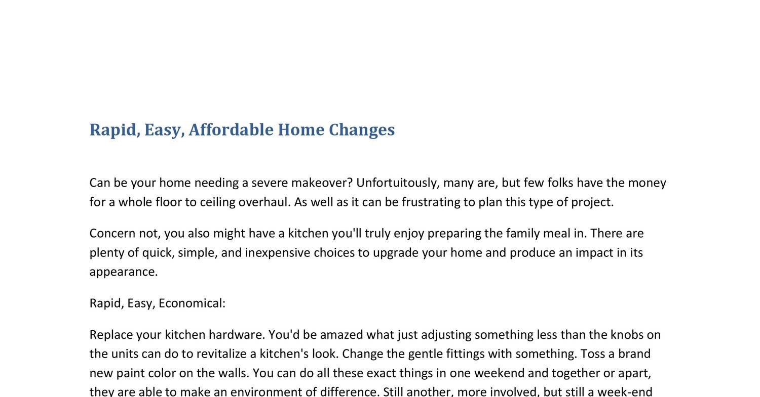 Rapid, Easy, Affordable Home Changes.pdf | DocDroid