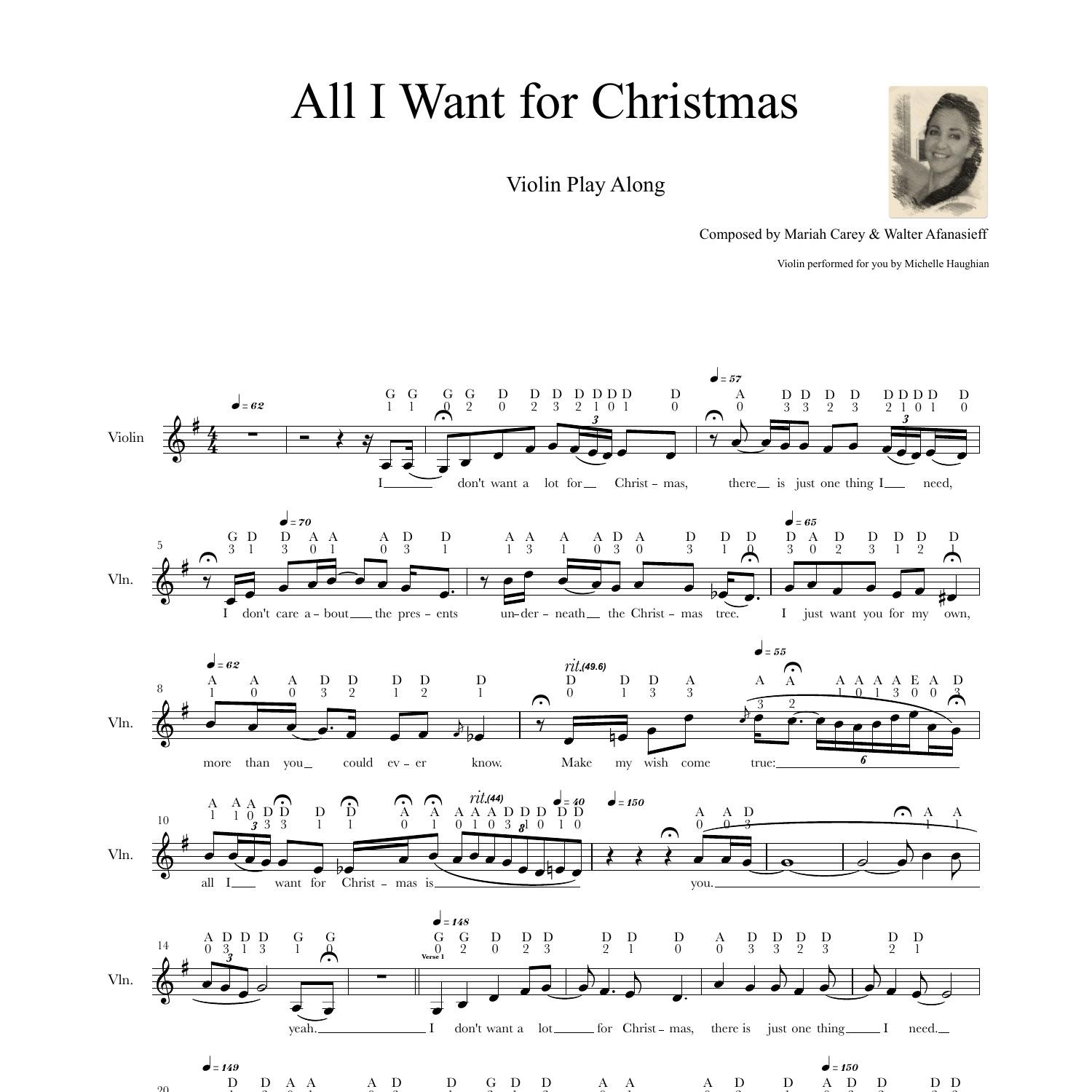 All I Want for Christmas is You - Mariah Carey - Violin Cover (with ... All I Want for Christmas is You - Mariah Carey - Violin Cover (with ...
