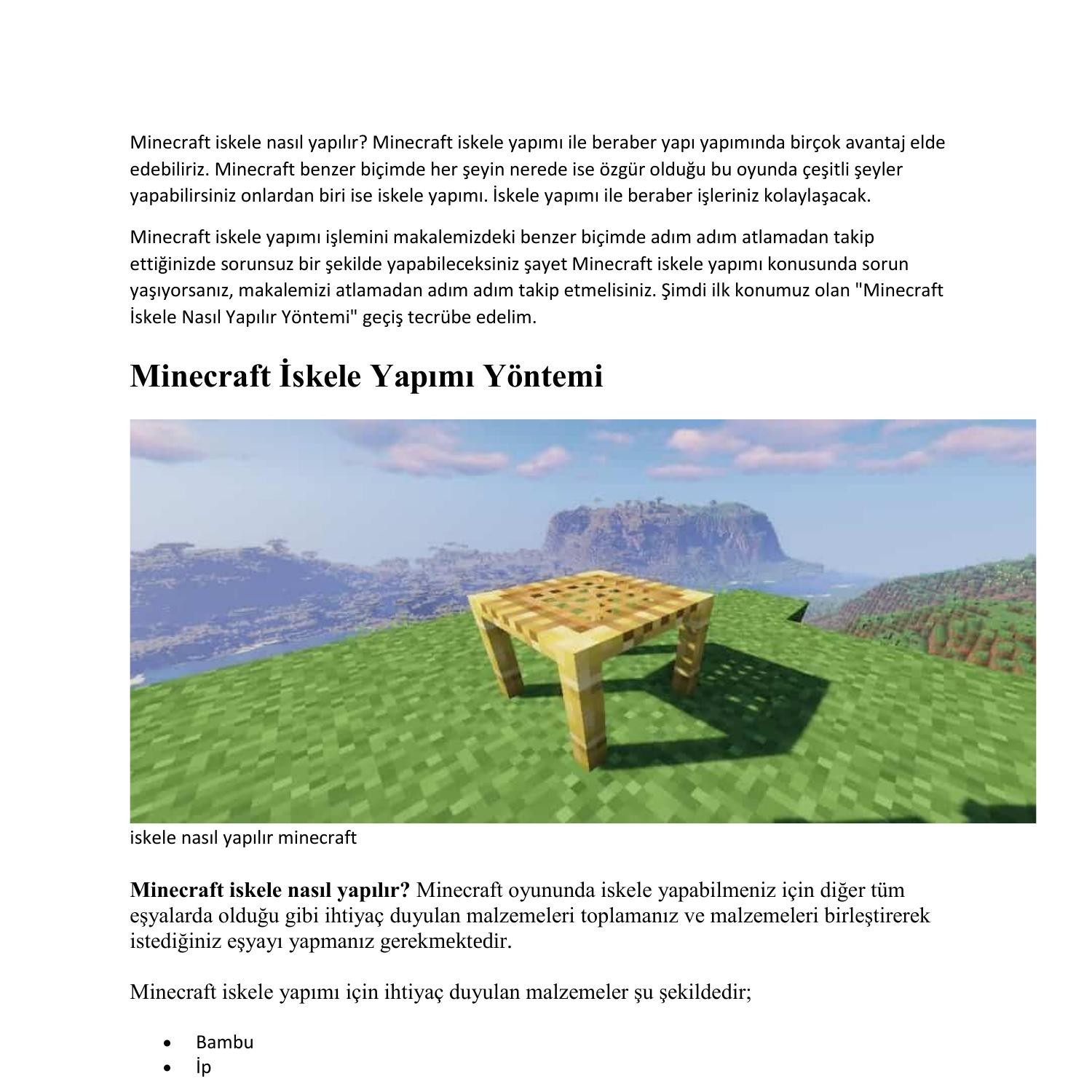 minecraft iskele nasıl yapılır.pdf | DocDroid