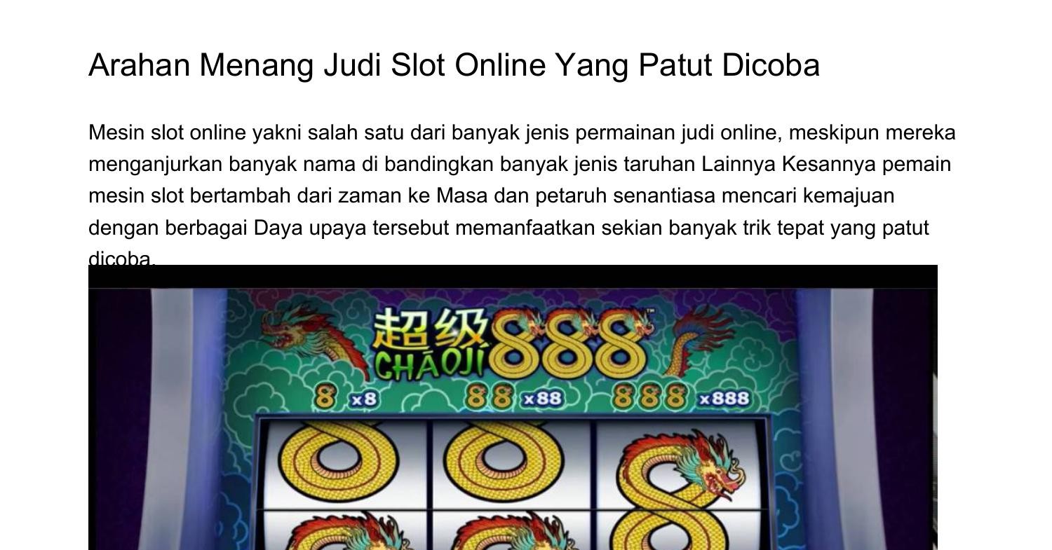 Tips Unggul Judi Slot Online Yang Patut Dicobamjmgw.pdf.pdf | DocDroid