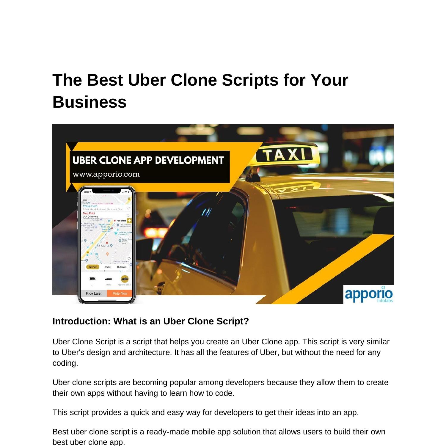 The Best Uber Clone Scripts for Your Business.docx | DocDroid