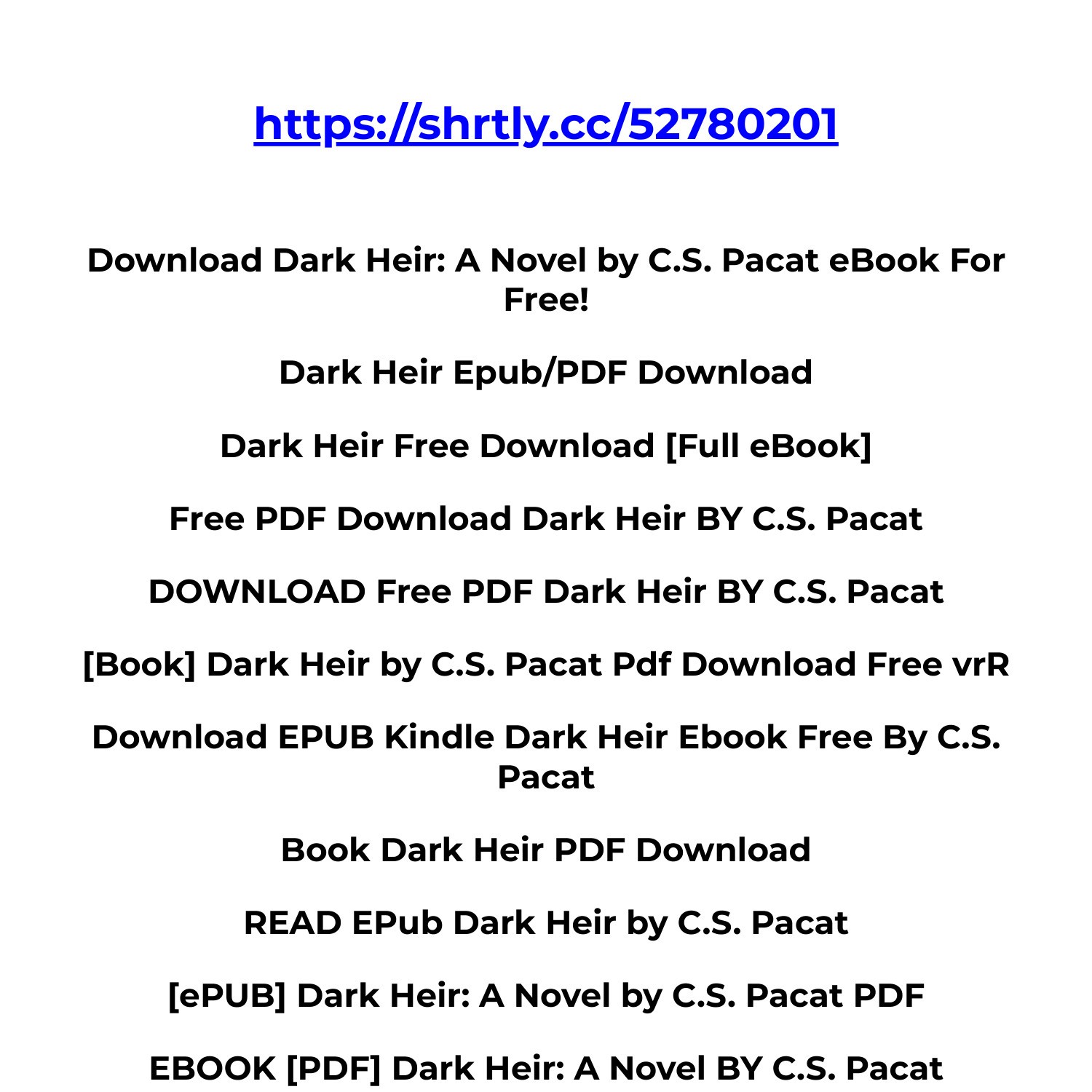 Download PDF Dark Heir Ebook Free By C.S. Pacat.pdf | DocDroid