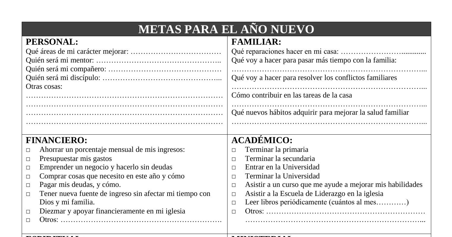 METAS PARA EL AÑO NUEVO.pdf | DocDroid