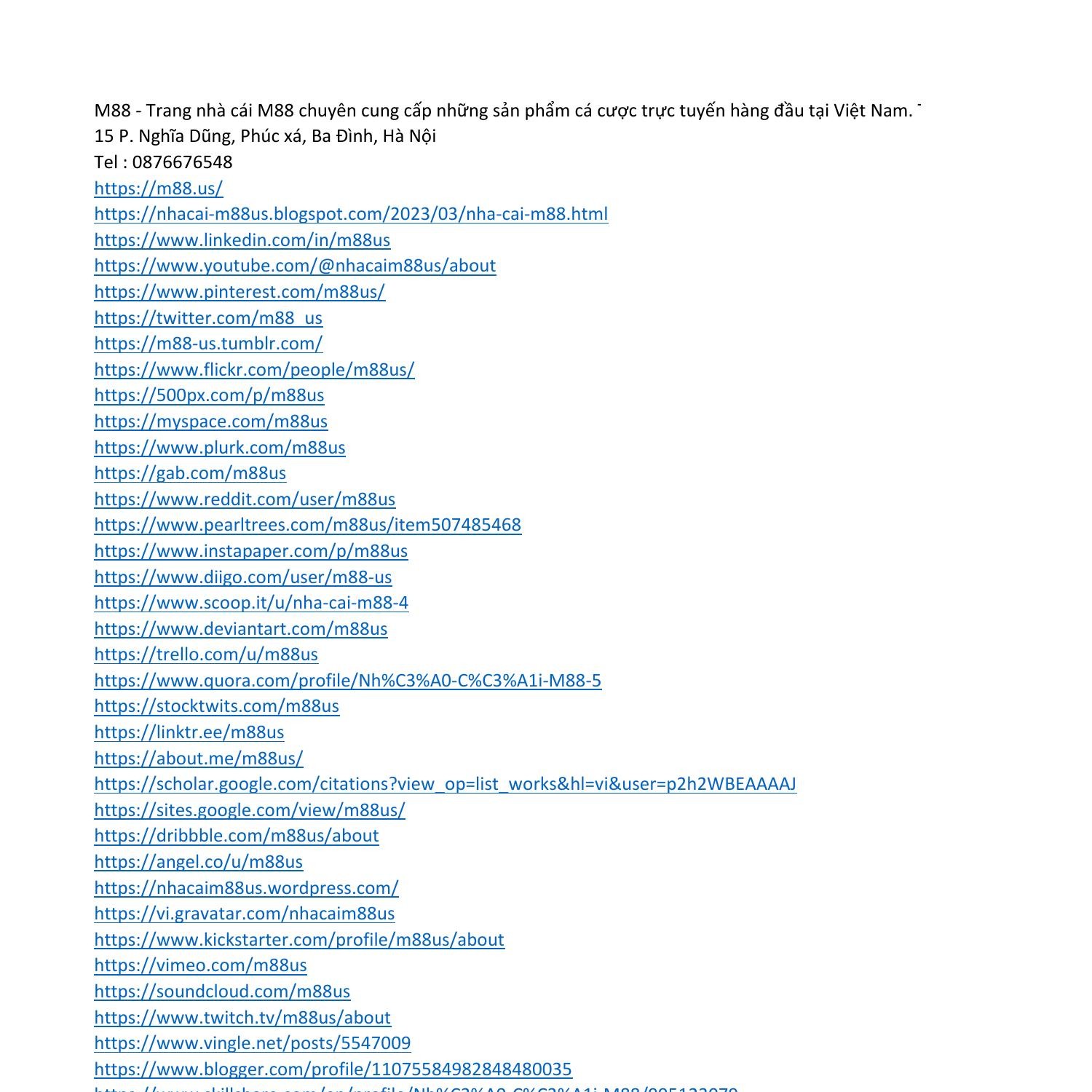 Nhà Cái M88.xlsx | DocDroid