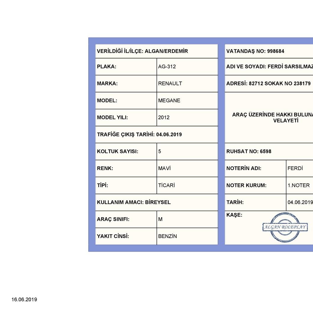 Algan Noter Evrak - Araç Ruhsat.pdf | DocDroid