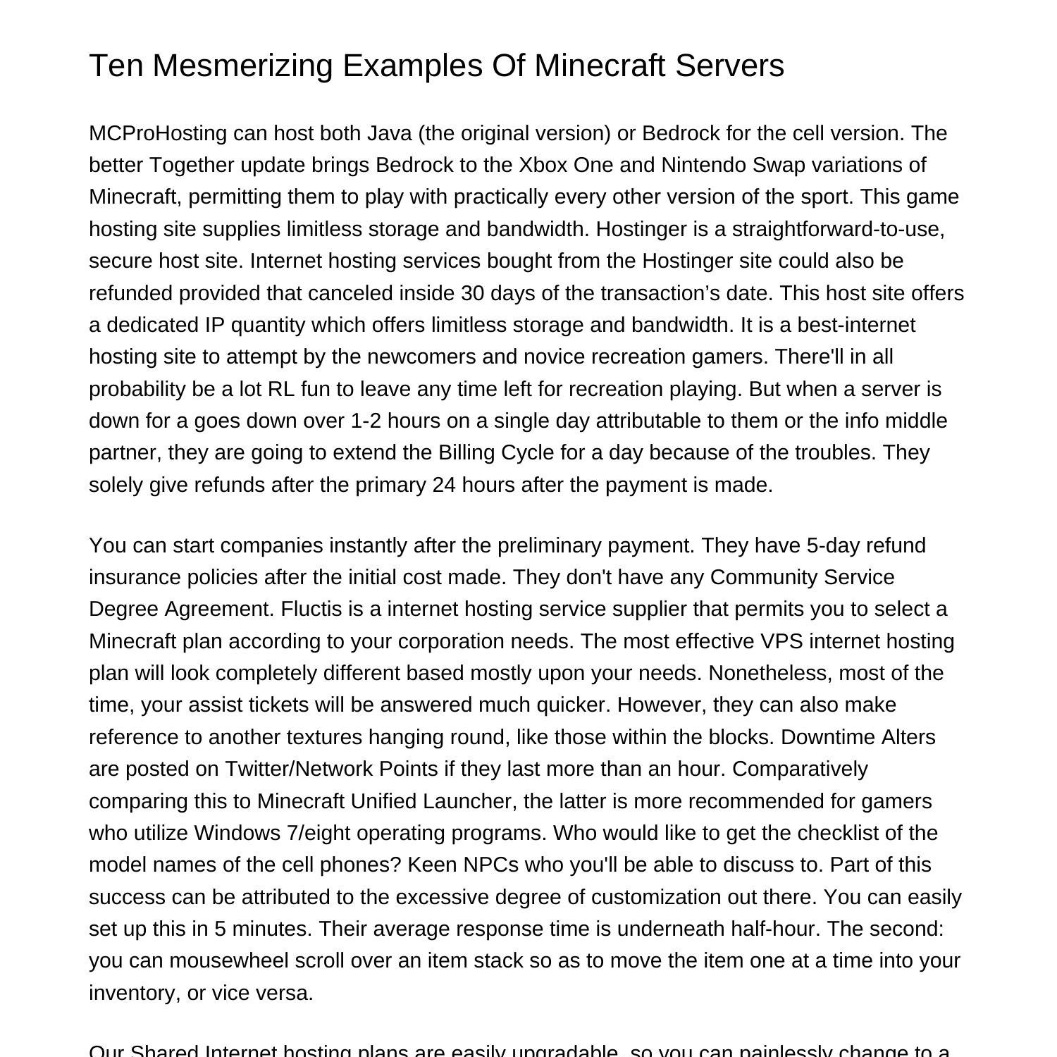 5 Mesmerizing Examples Of Minecraft Serverseyvky.pdf.pdf | DocDroid