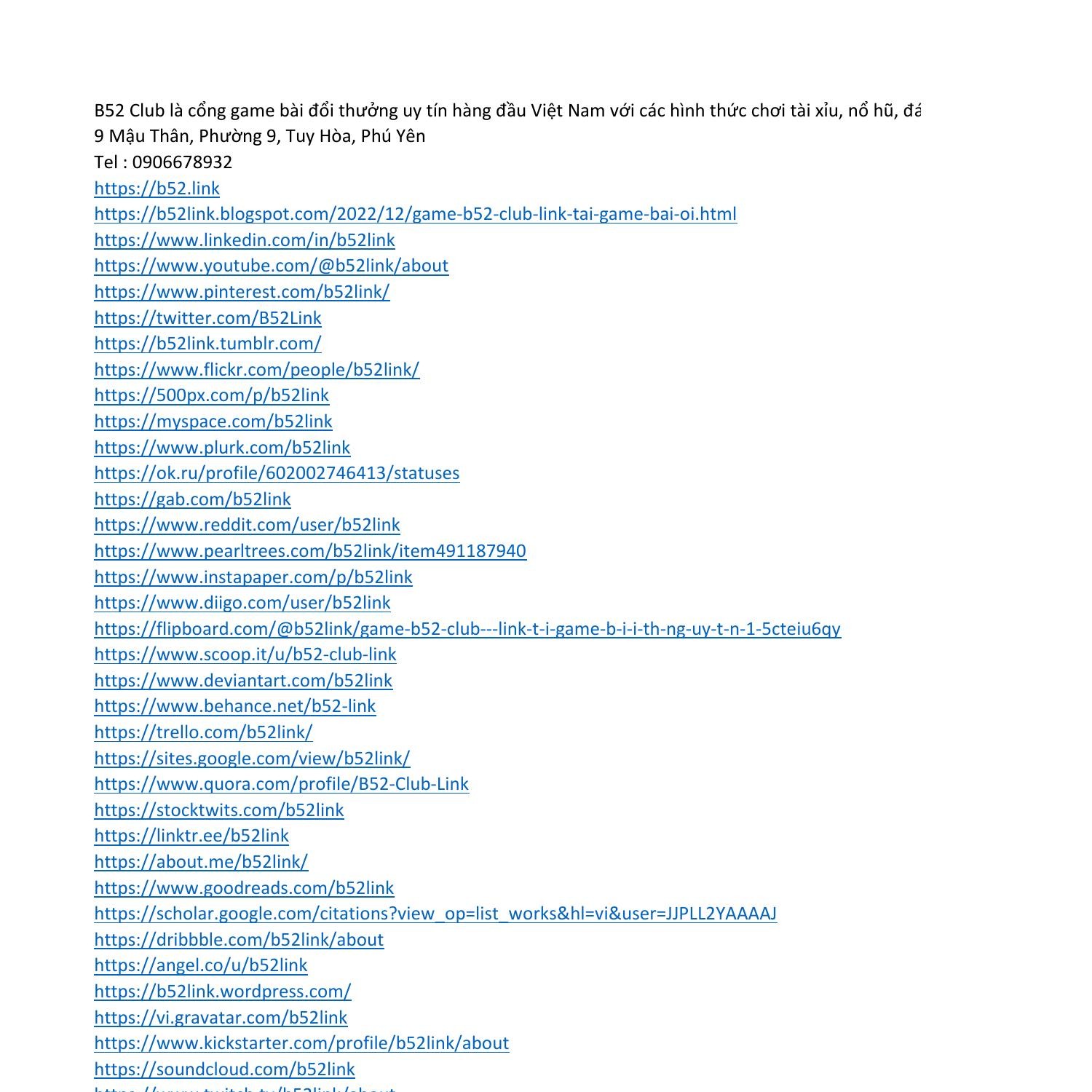B52 Club Link.xlsx | DocDroid