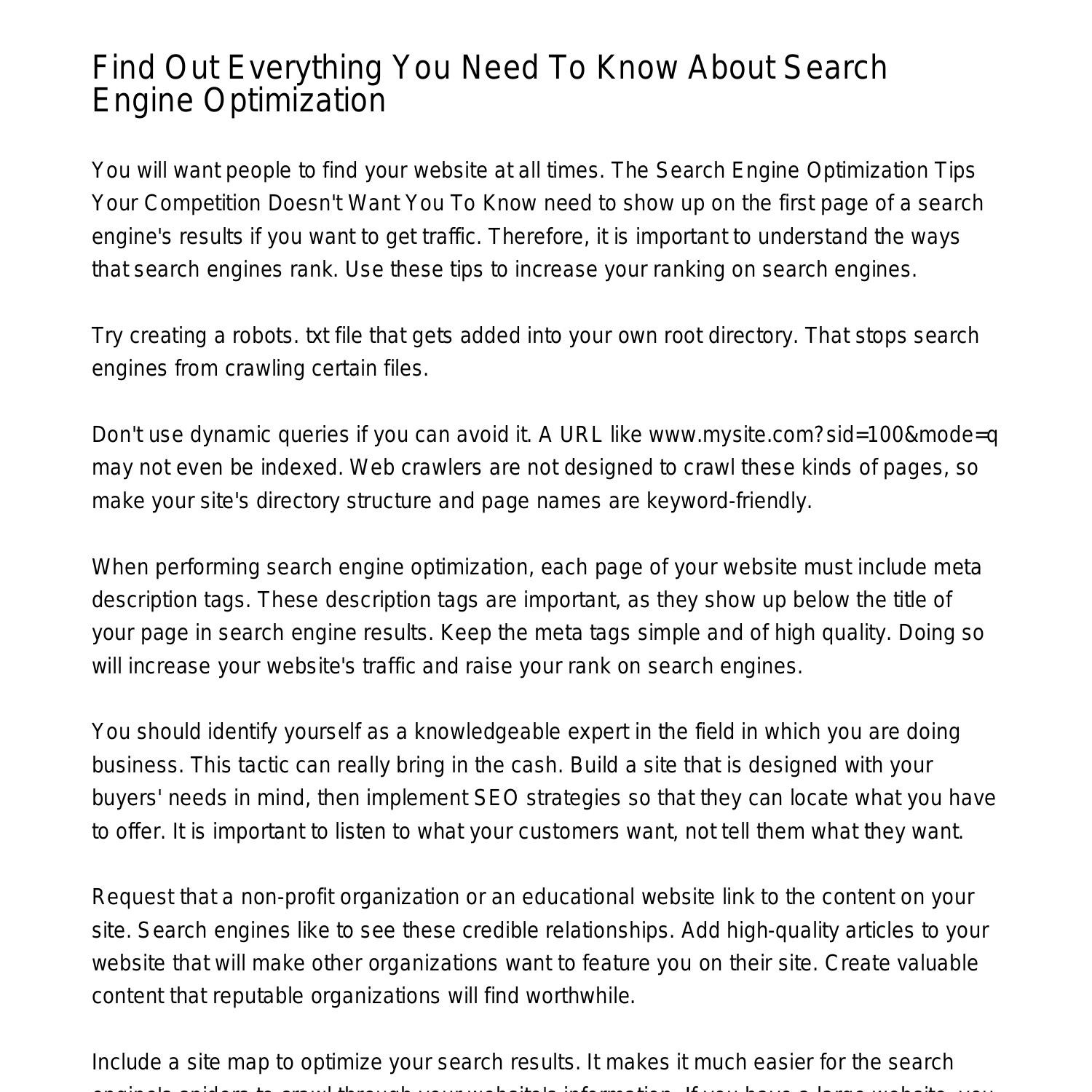 Find Out Everything You Need To Know About Search Engine ...