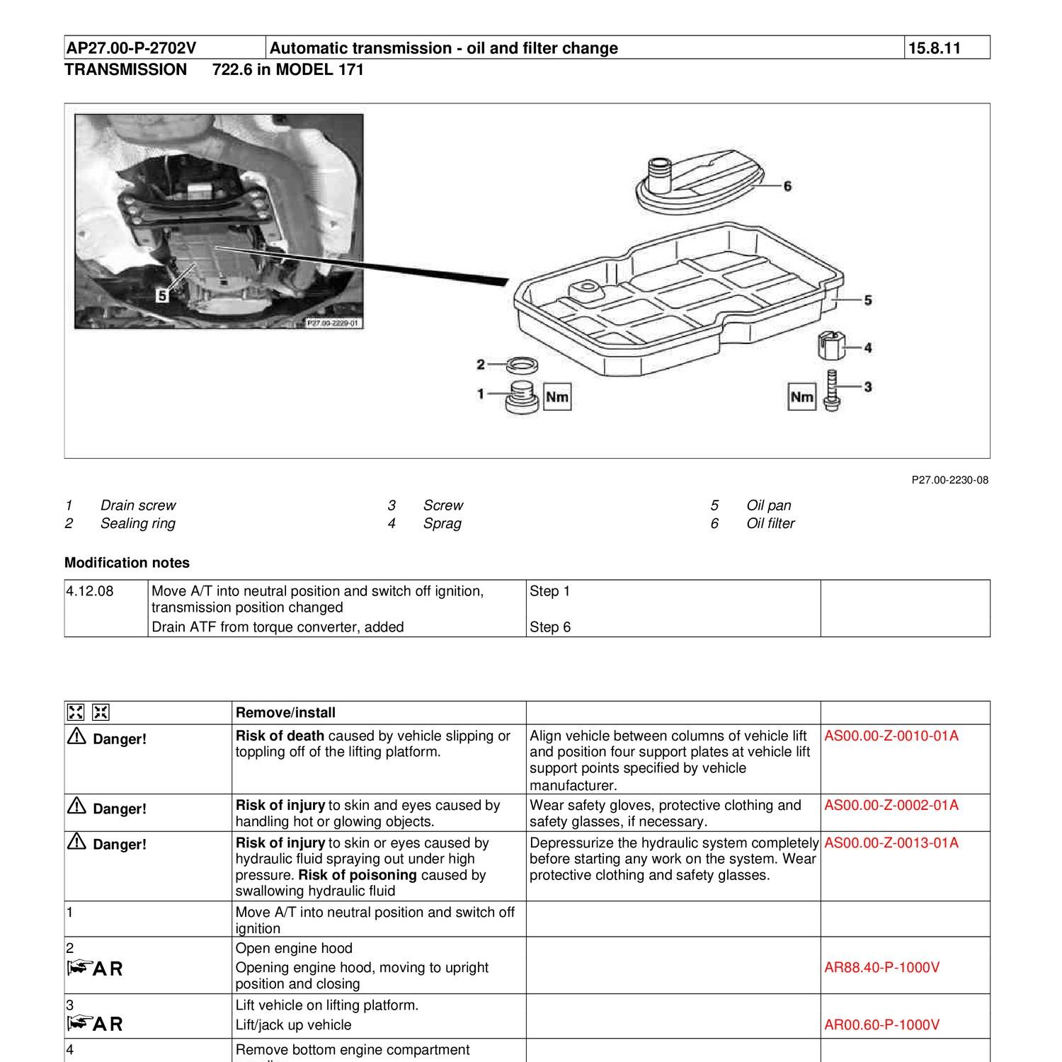Automatic transmission - oil and filter change.pdf | DocDroid