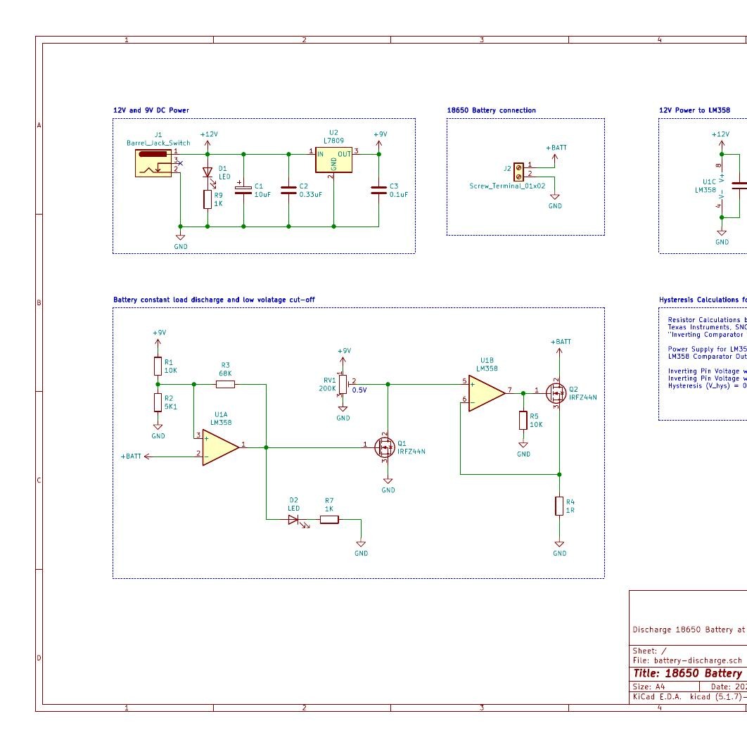 Schematic - Battery Discharge using Constant Load with Low Voltage ...