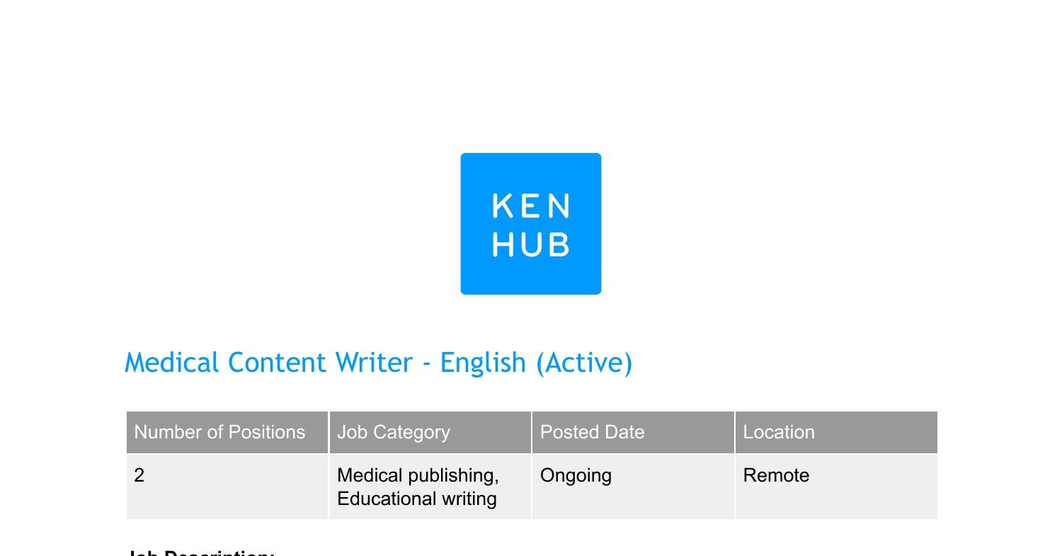KHJ 00 MCW _ Medical Content Writer.pdf | DocDroid