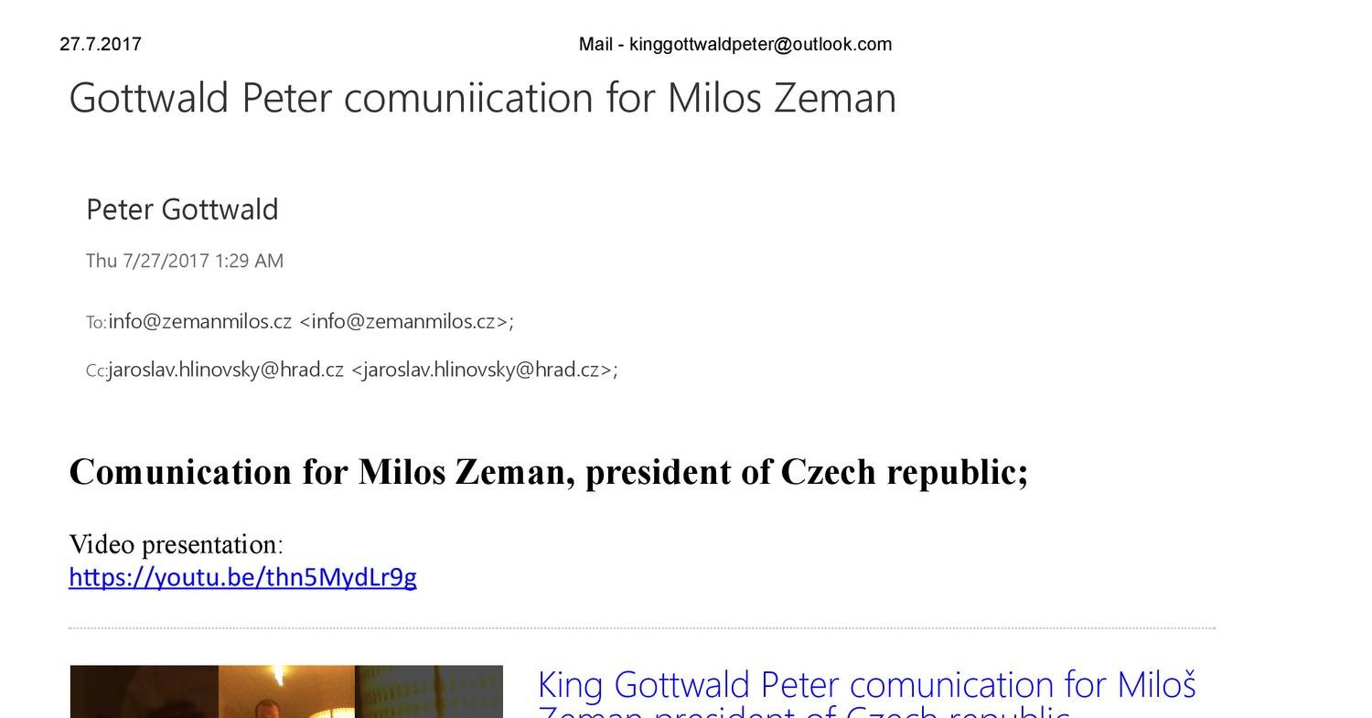 Mail - kinggottwaldpeter@outlook.comunication for milos zeman.pdf | DocDroid