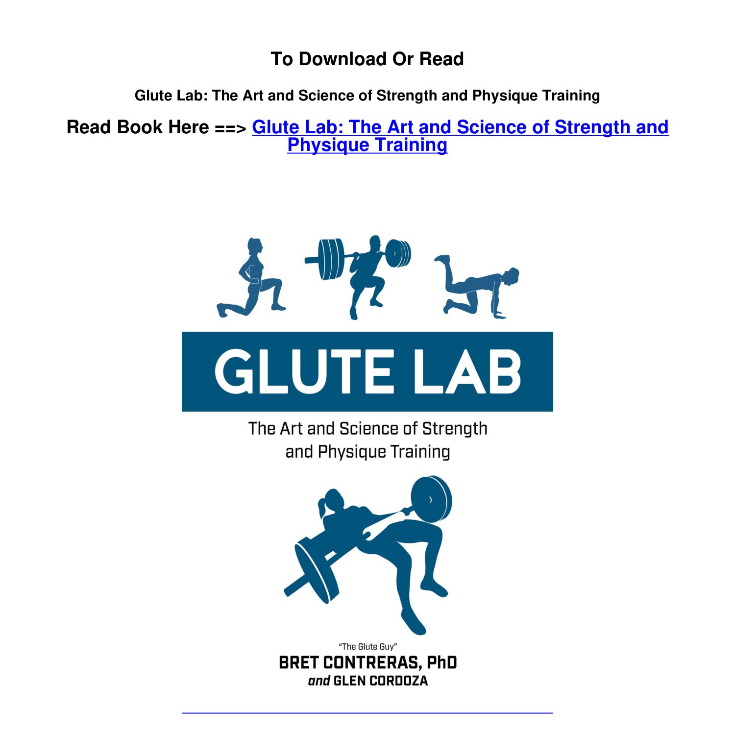DOWNLOAD EPUB Glute Lab The Art and Science of Strength and Physique ...