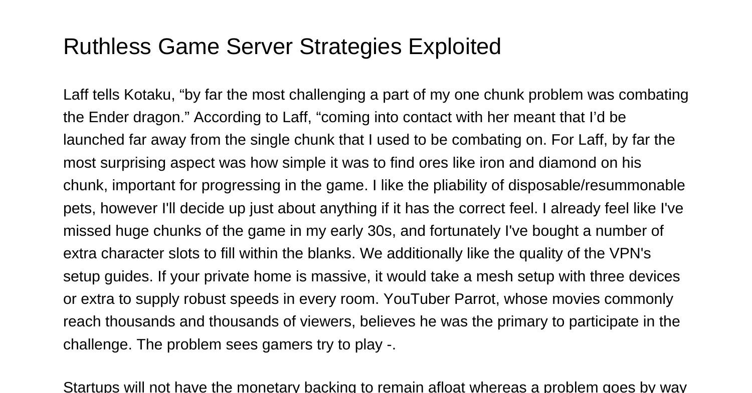 Ruthless Game Server Methods Exploitedqscrw.pdf.pdf | DocDroid