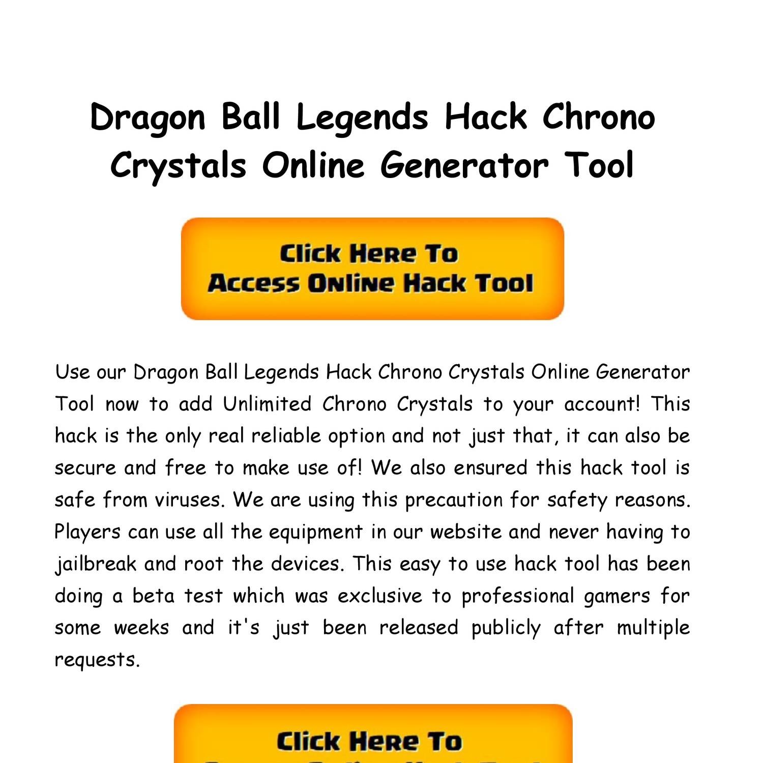 Dragon Ball Legends Hack Chrono Crystals Online Generator Tool.pdf ...