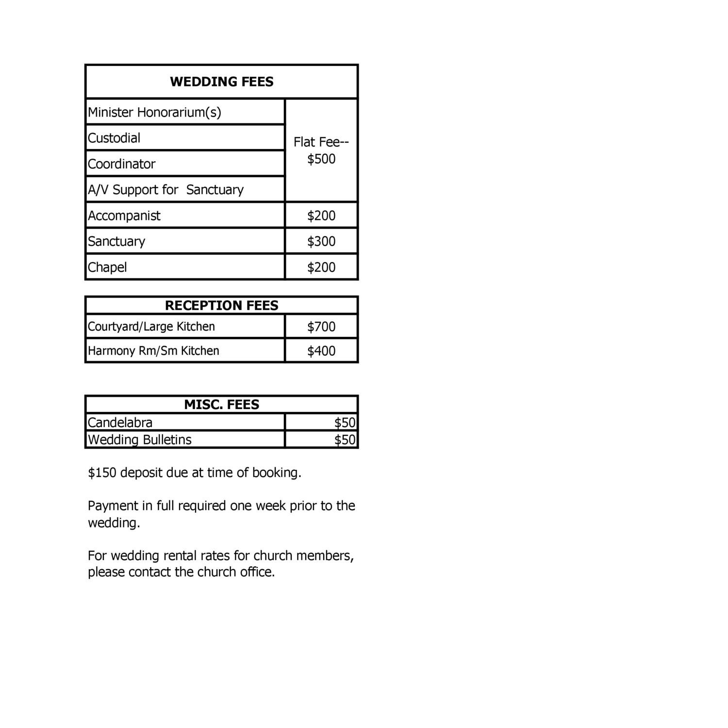 Wedding-Fee-Schedule.xlsx | DocDroid