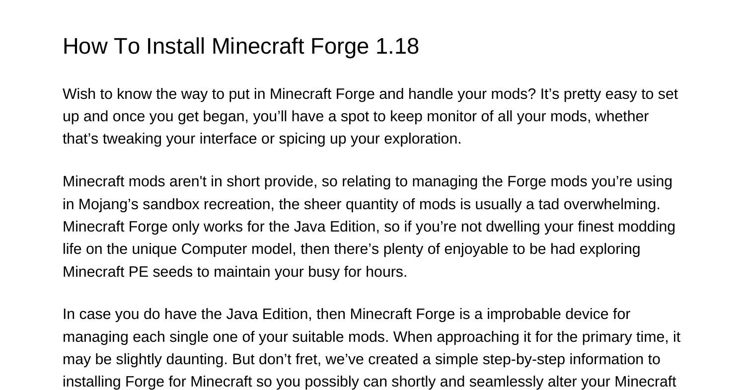 How To Put In Minecraft Forge 118ggabg.pdf.pdf | DocDroid
