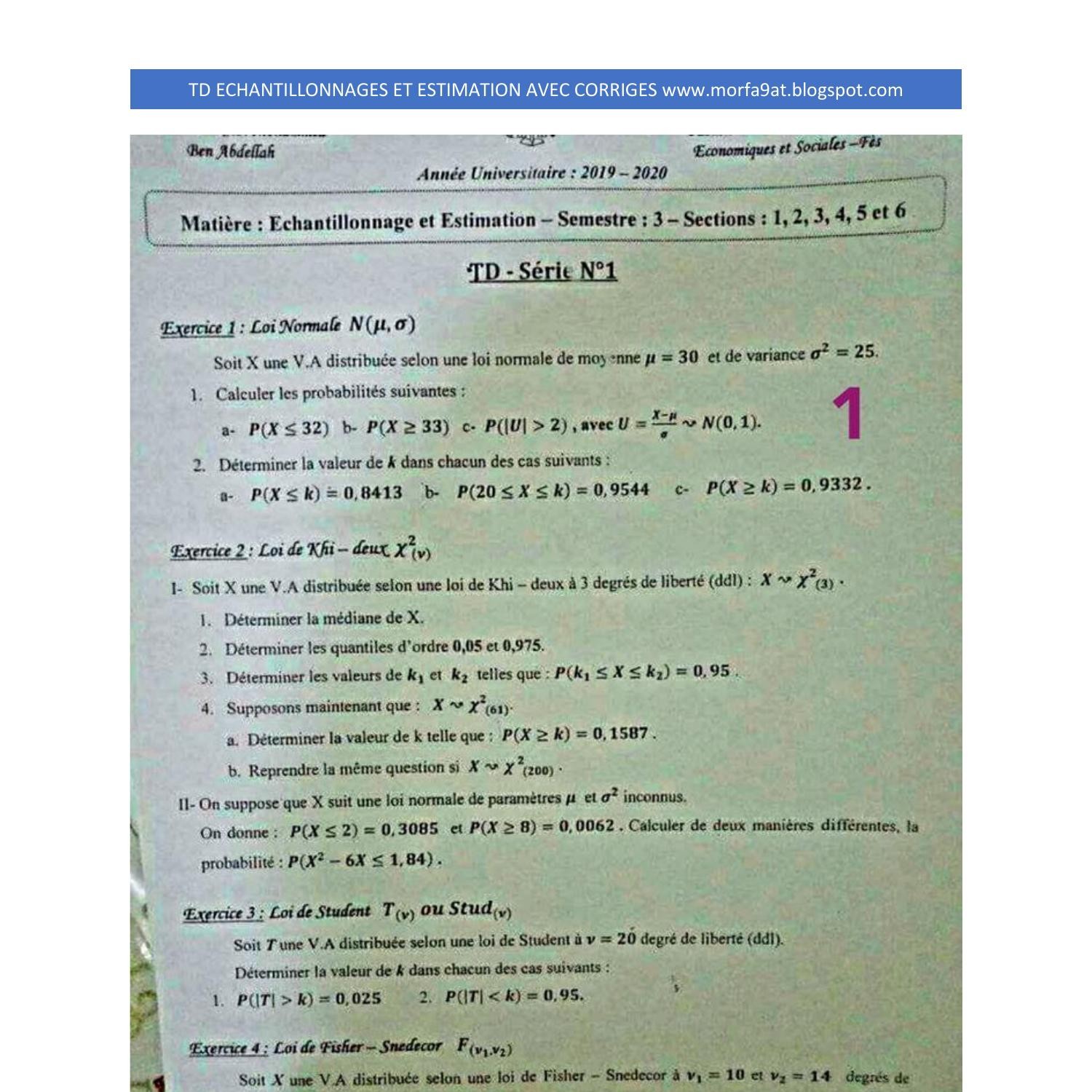 TD ECHANTILLONNAGES ET ESTIMATION.pdf | DocDroid