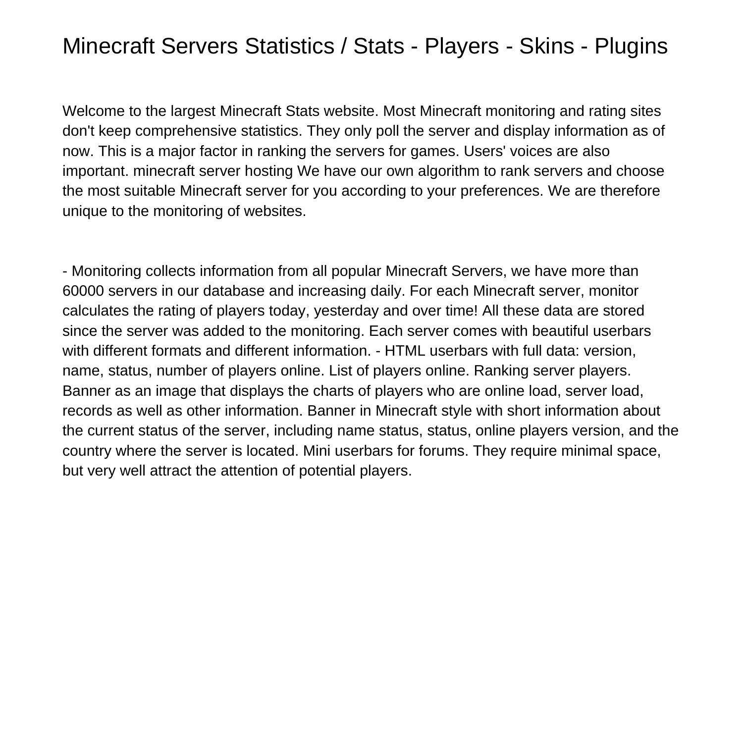 Minecraft Servers Statistics Stats Players Skins Pluginstptfs.pdf.pdf ...