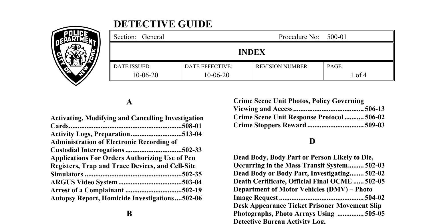 NYPD Detective Guide (Last Updated 03-11-21).pdf | DocDroid