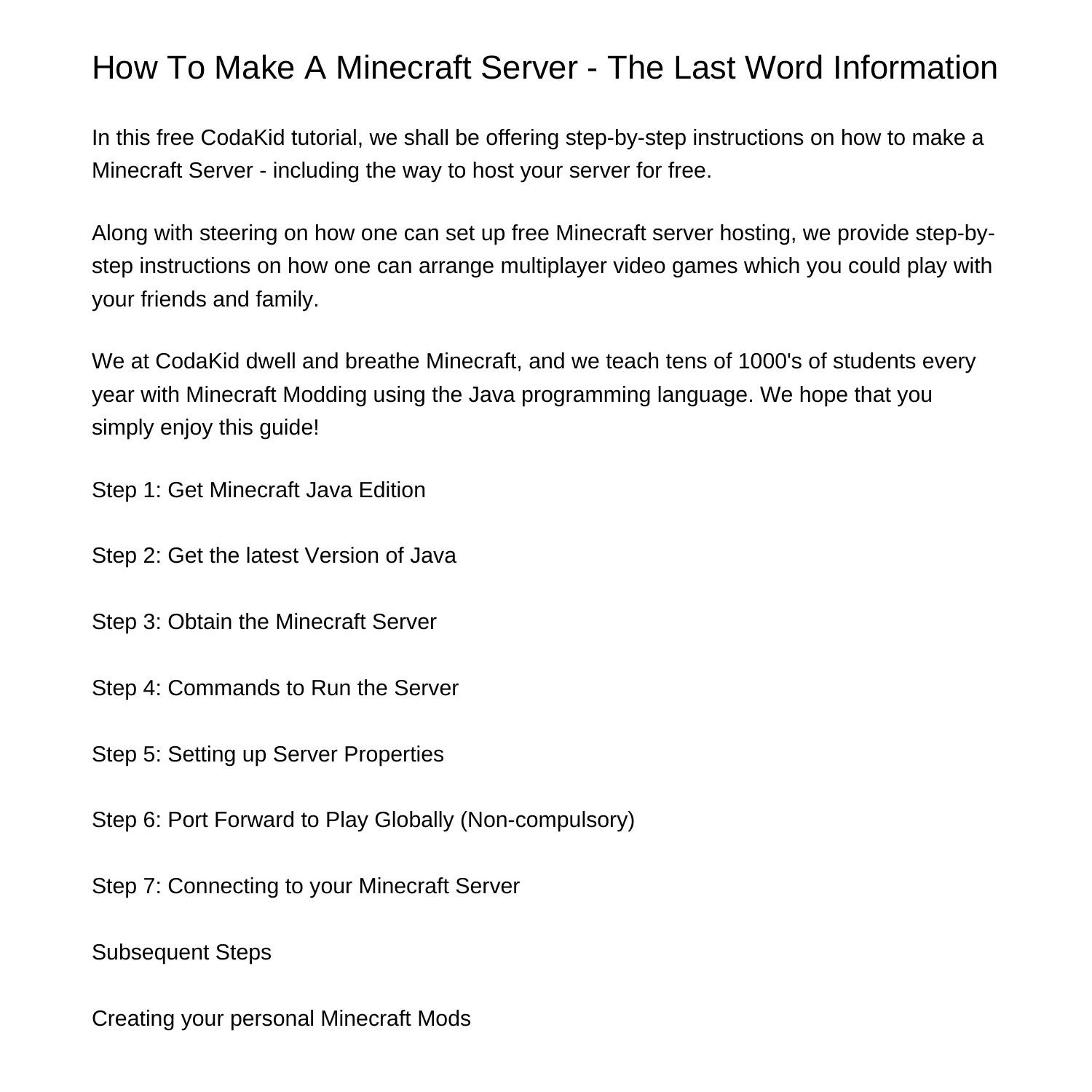 How To Make A Minecraft Server The Last Word Guideamdiq.pdf.pdf | DocDroid