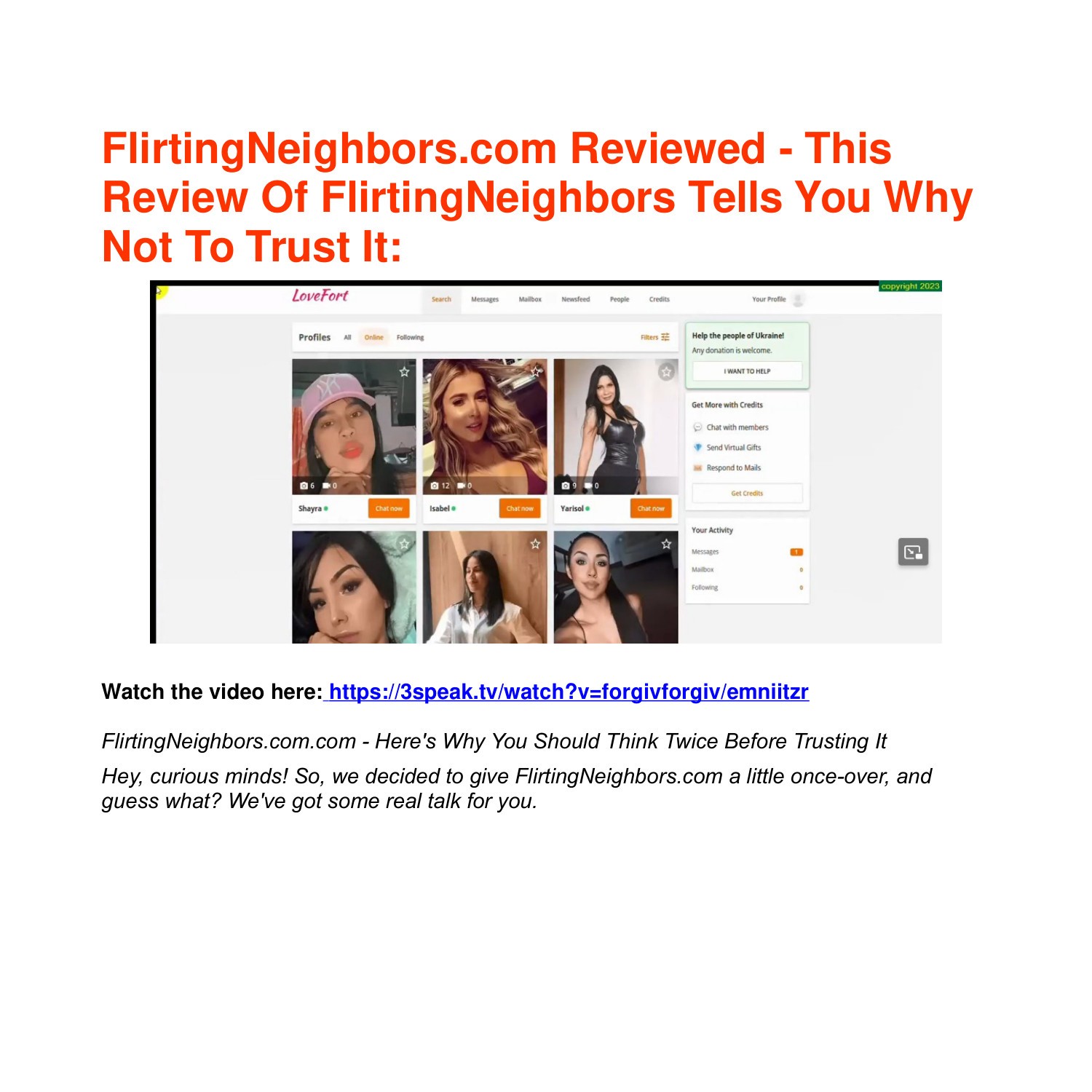 FlirtingNeighbors.com Review: This Investigation Of Flirting Neighbors Tells You Why Not To ...
