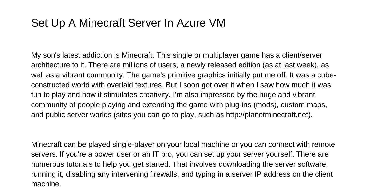Set Up A Minecraft Server In Azure VMamyai.pdf.pdf | DocDroid