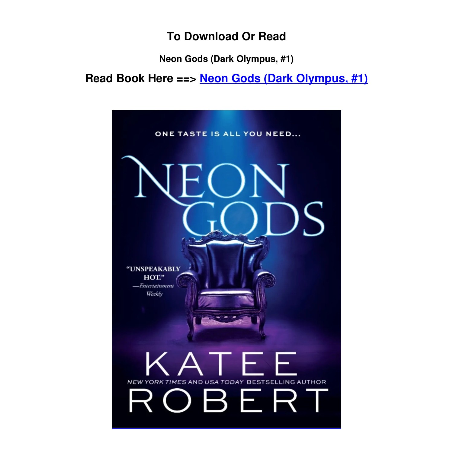 download pdf Neon Gods Dark Olympus 1 by Katee Robert.pdf | DocDroid