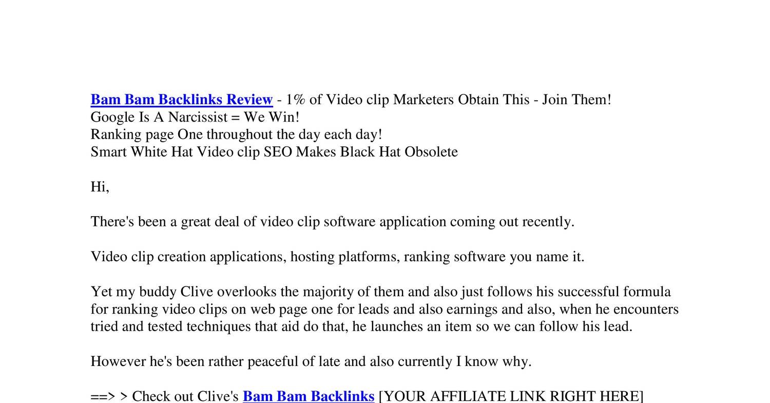 Bam Bam Backlinks Review And Honest Review.pdf | DocDroid