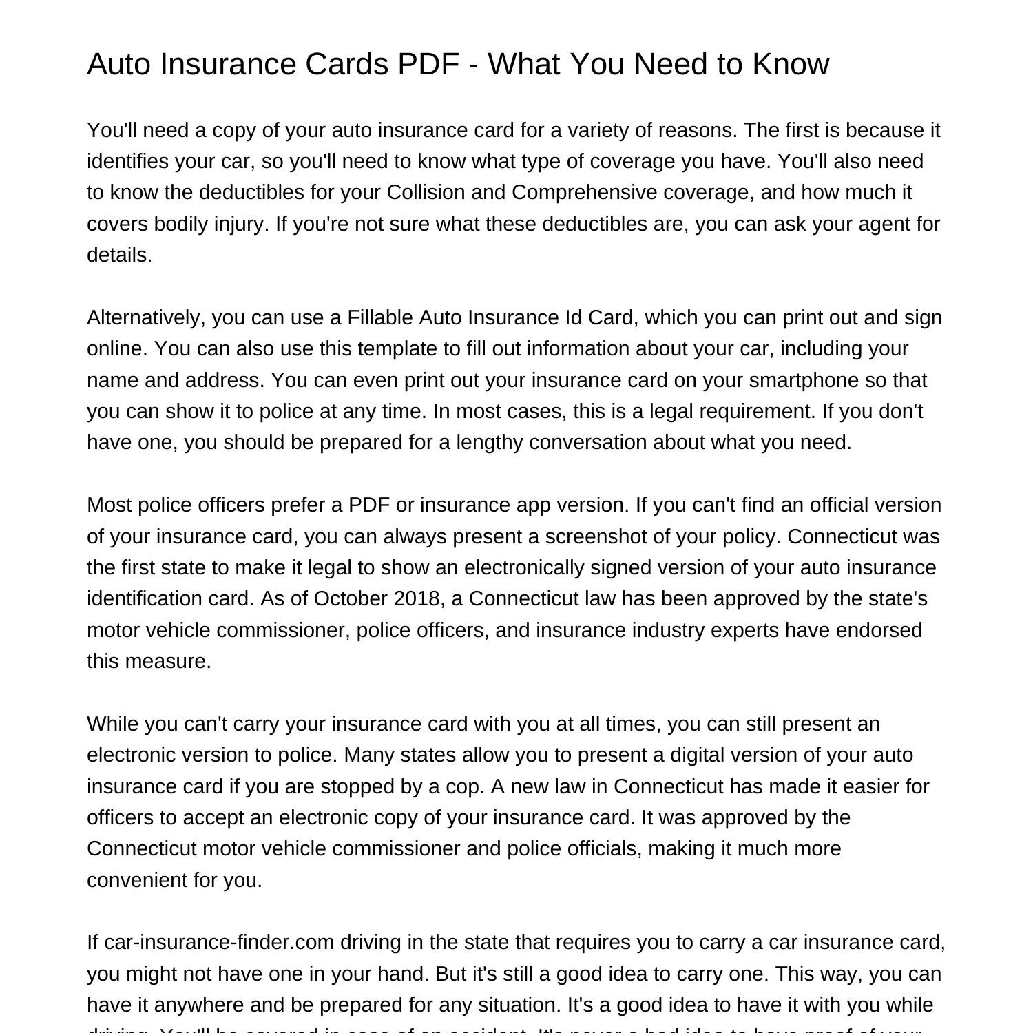 Auto Insurance Cards PDF What You Need to Knowydubp.pdf.pdf | DocDroid