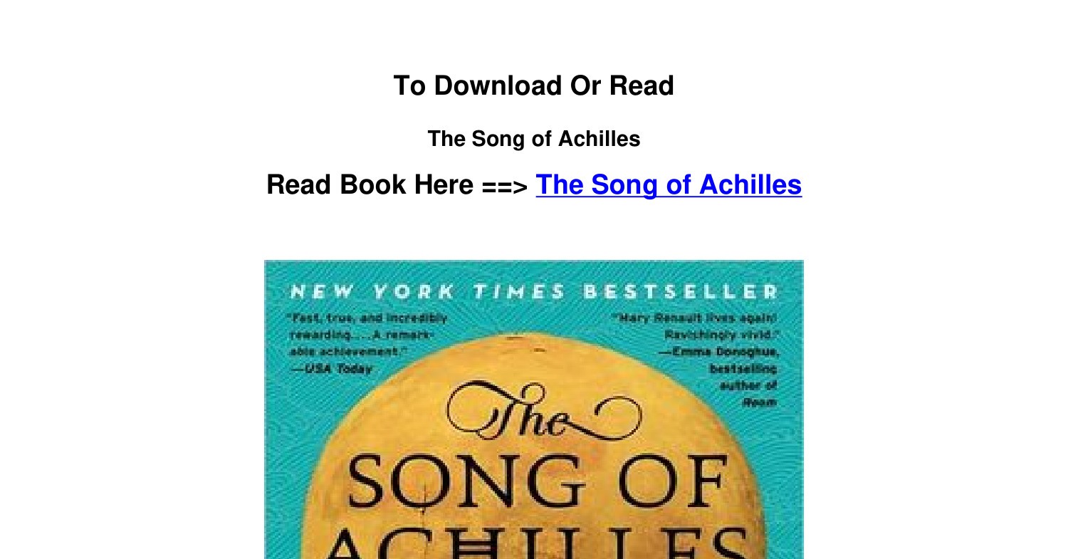 ePub download The Song of Achilles by Madeline Miller.pdf | DocDroid