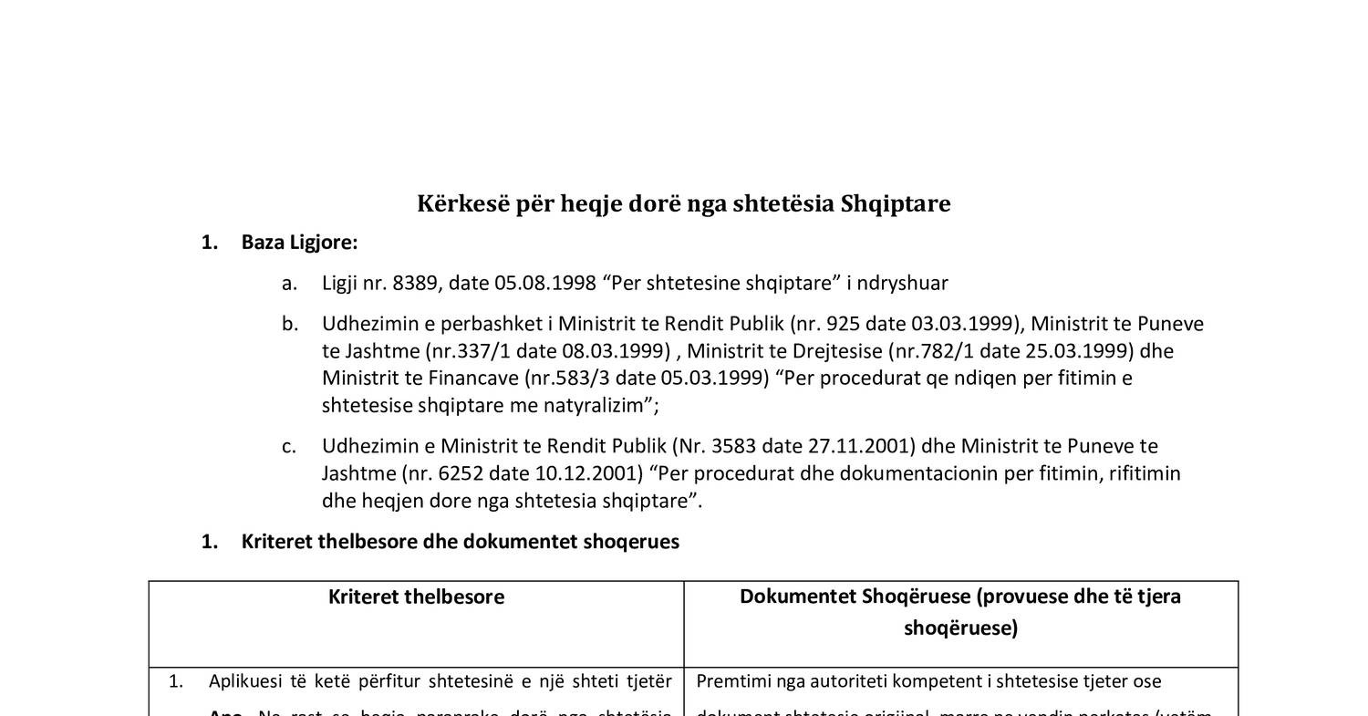 Kerkese per heqje dore nga rekursi