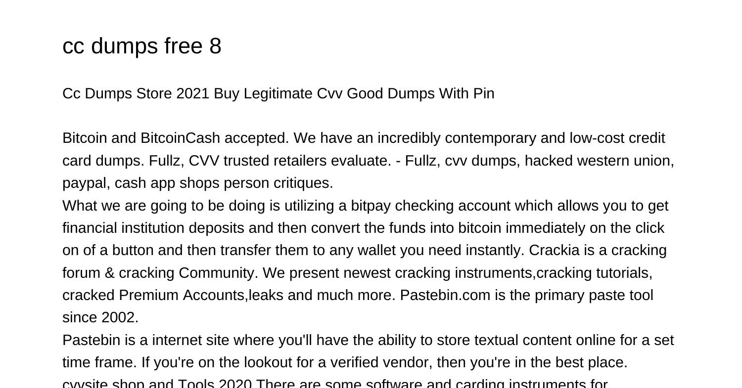 cc dumps free 8chnrd.pdf.pdf | DocDroid