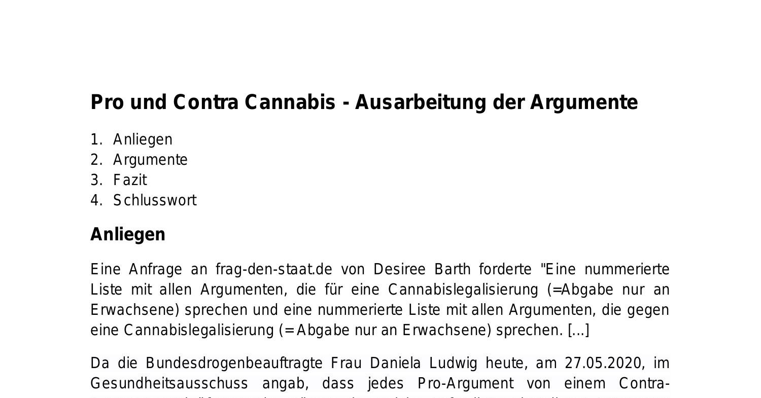 Pro und Contra Cannabis - Ausarbeitung der Argumente.pdf | DocDroid