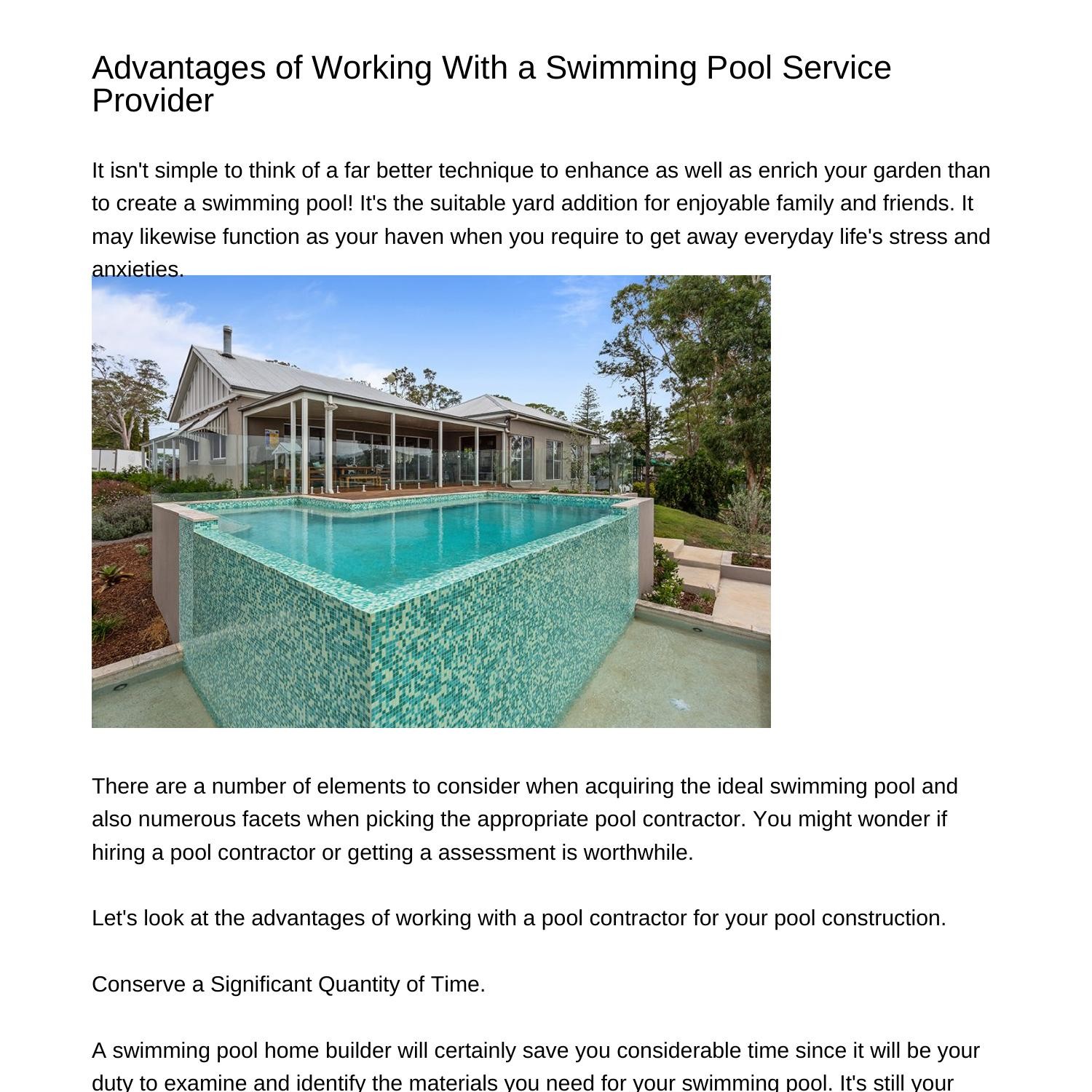 Benefits of Employing a Swimming Pool Contractorqurzd.pdf.pdf | DocDroid